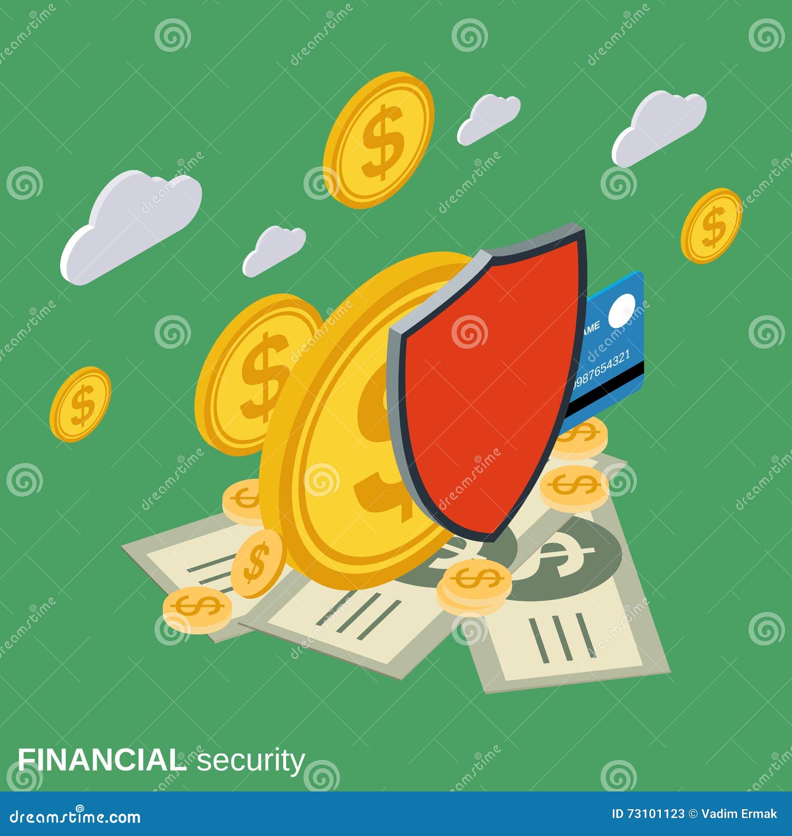 Financial Security, Money Protection Vector Concept Stock Vector ...