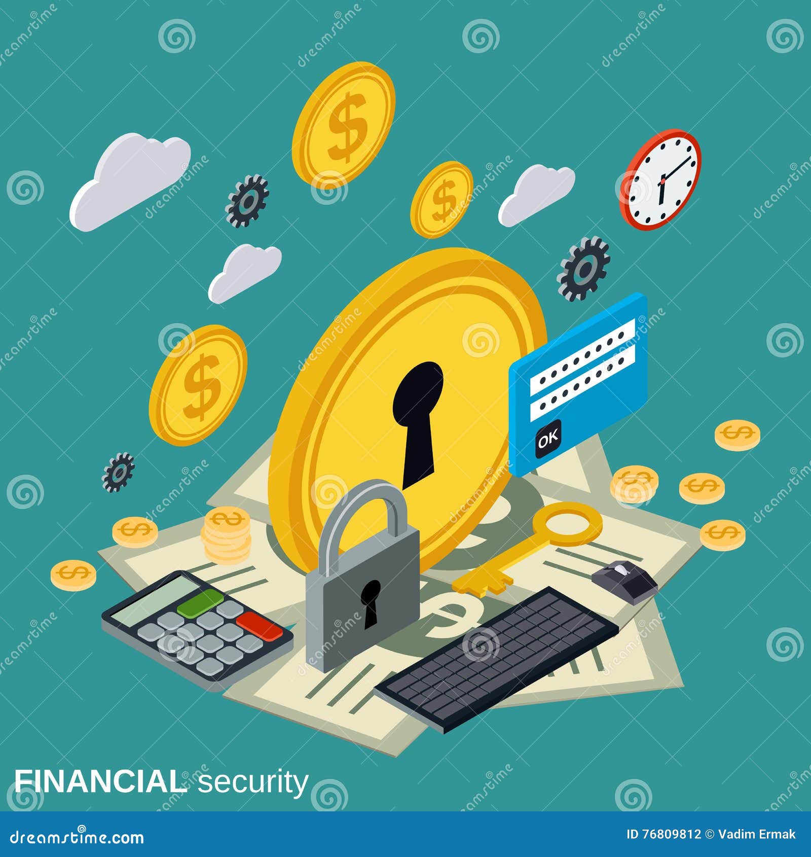 Financial Security, Money Protection Vector Concept Stock Vector ...