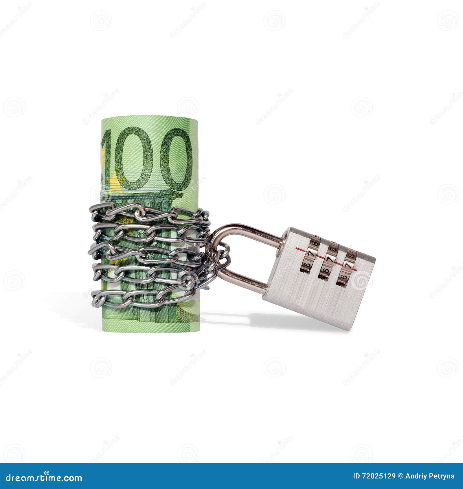 Financial Security, Money Saving Concept. Locked Money (euro Notes ...