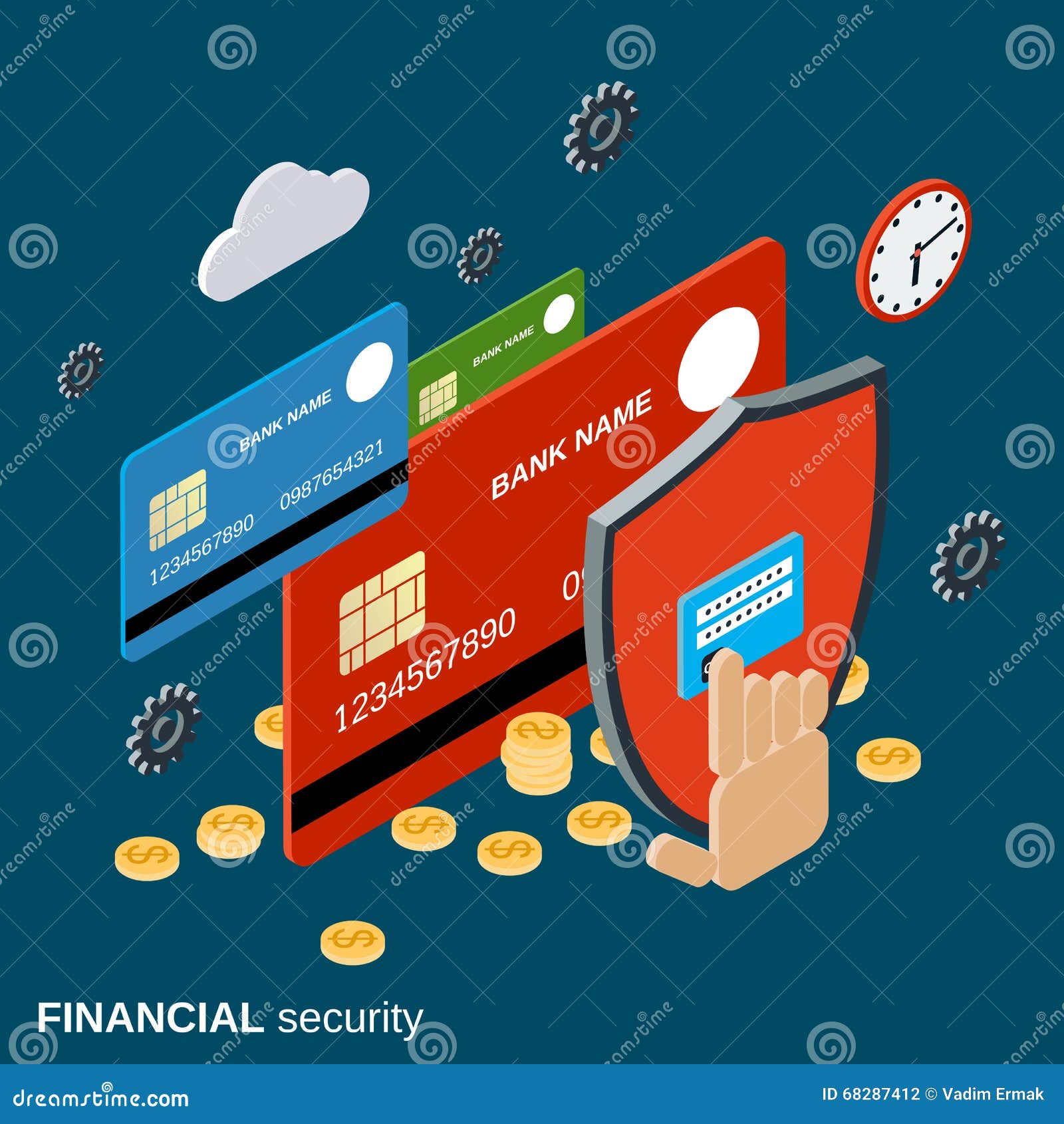 Financial Security, Online Banking, Money Protection Vector Concept ...