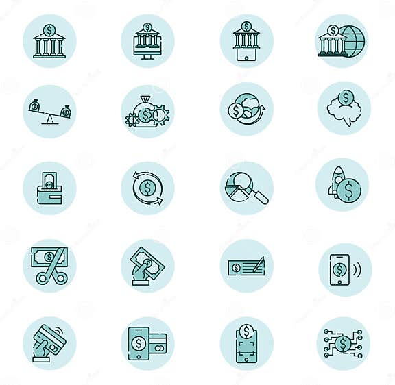 Financial service, icon stock vector. Illustration of money - 259398232