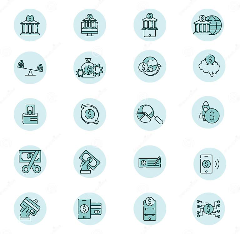 Financial service, icon stock vector. Illustration of money - 259398232