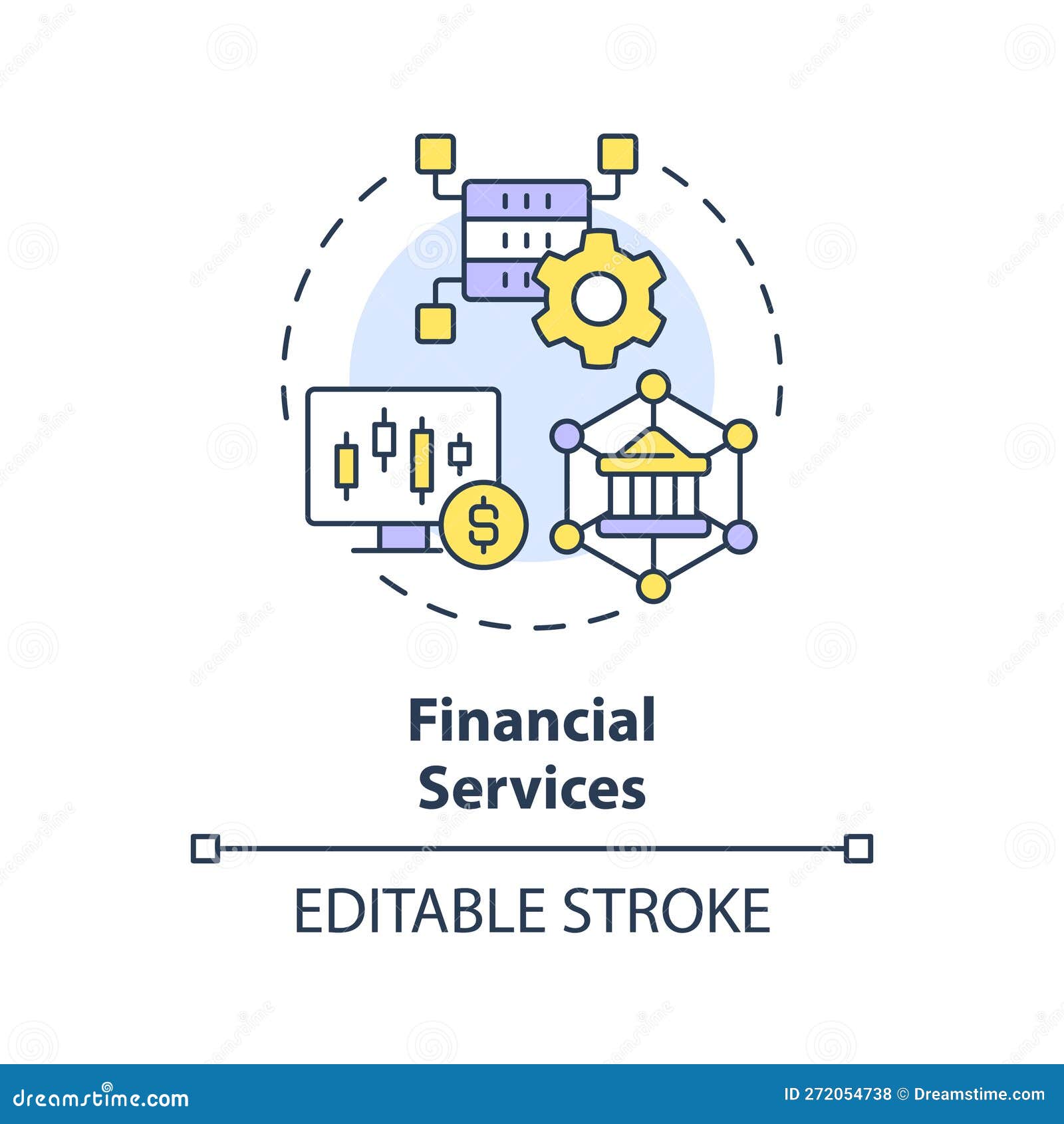 Financial Services Concept Icon Stock Vector - Illustration of linear ...