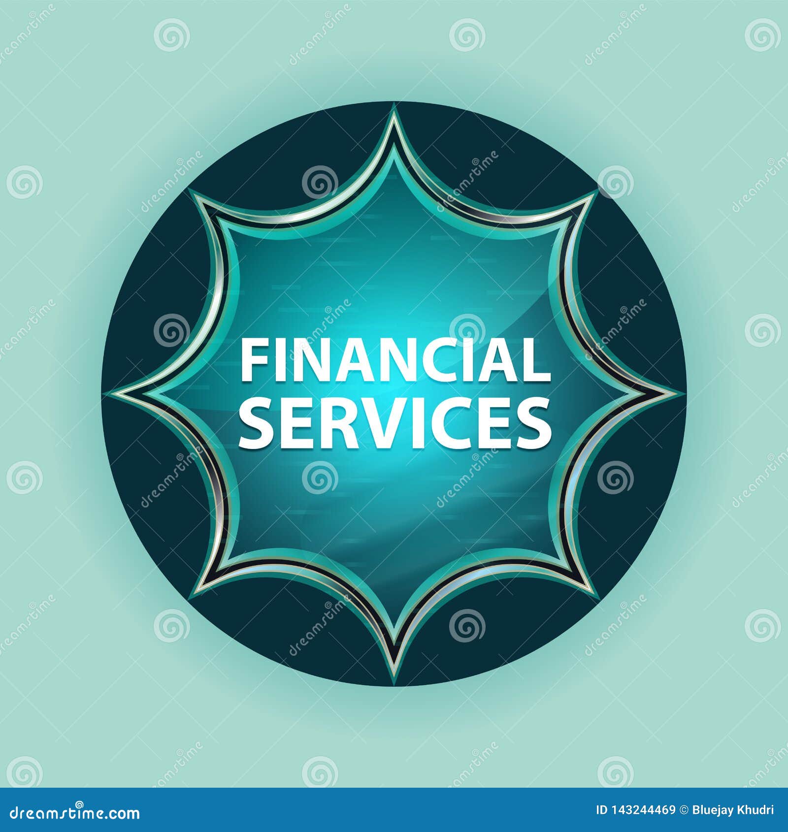 Financial Services Magical Glassy Sunburst Blue Button Sky Blue ...