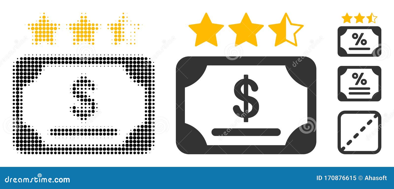 Financial Share Rating Halftone and Solid Icon Stock Vector ...