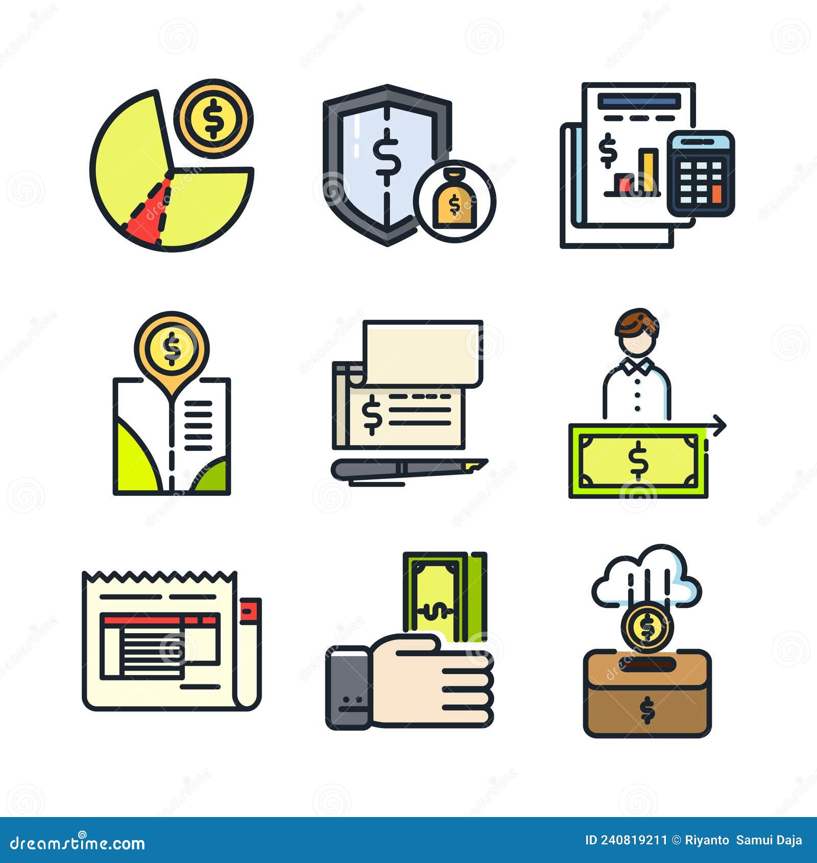 Financial Simple Icon Color Illustration Stock Vector - Illustration of ...