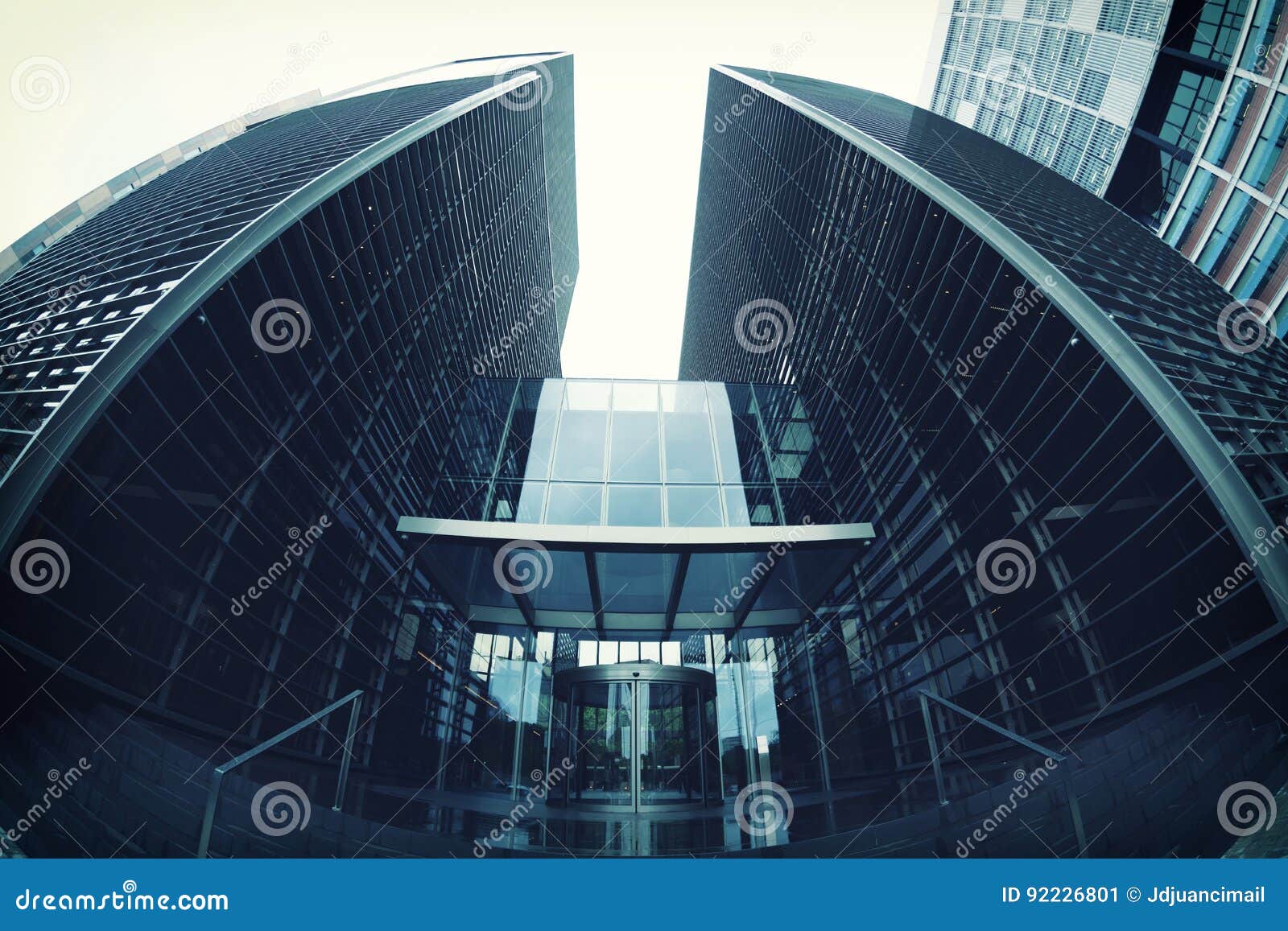 Financial Skyscraper Entrance from Below. Empty Copy Space Stock Image ...