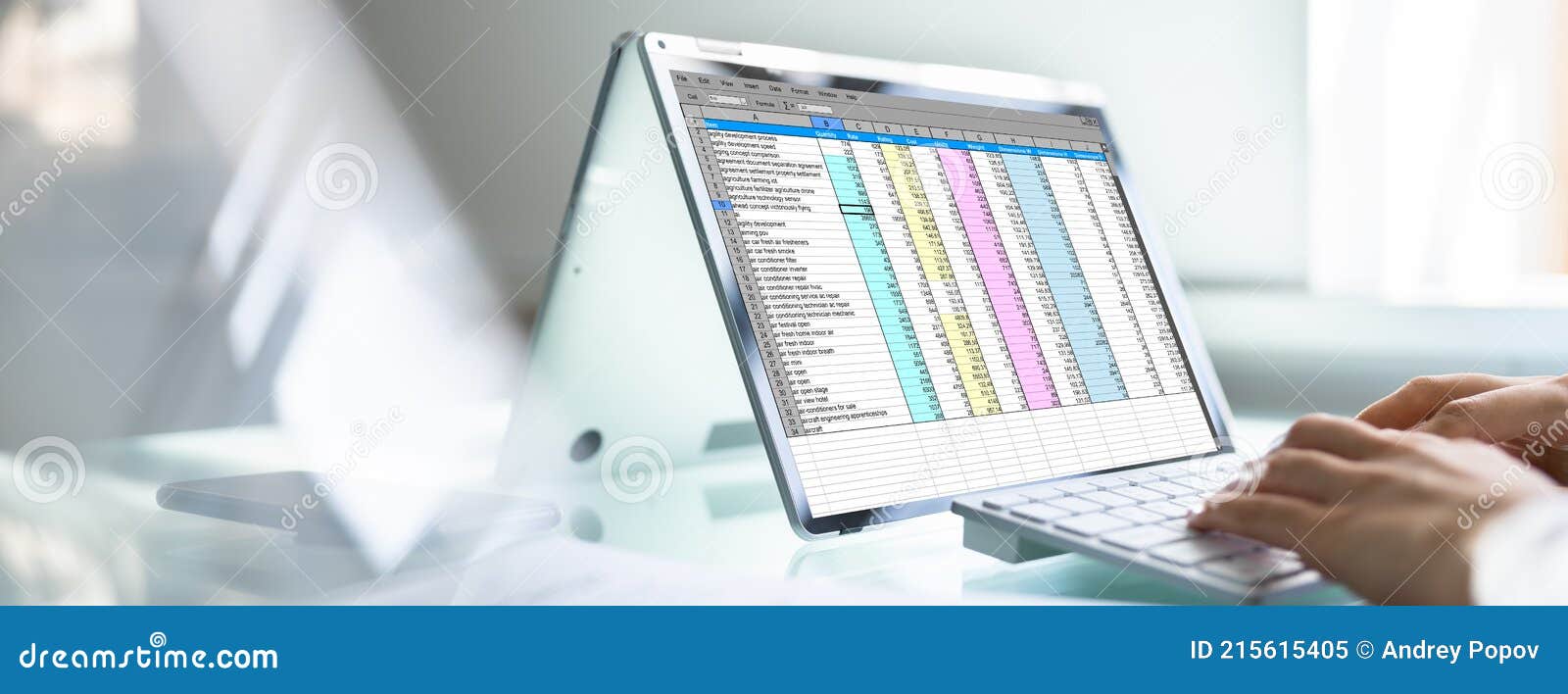 Financial Spreadsheet Analyst Woman Using Software Stock Image - Image ...