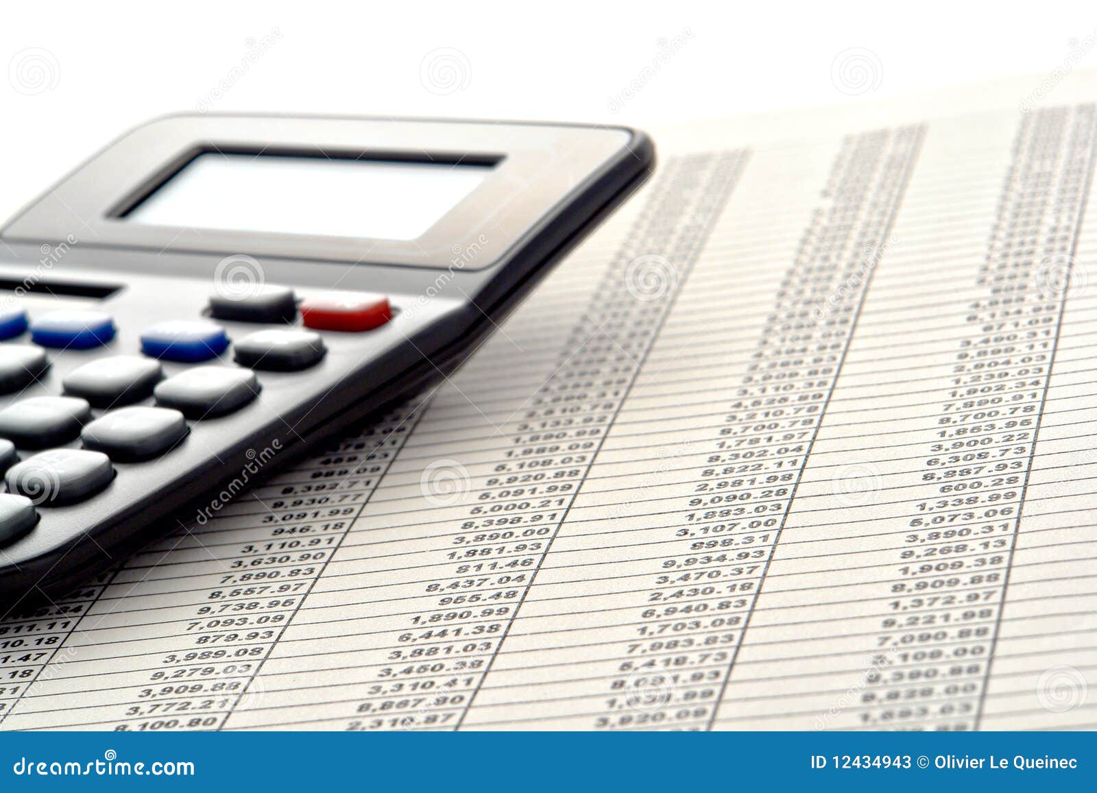 Financial Spreadsheet with Columns of Numbers Stock Image - Image of ...