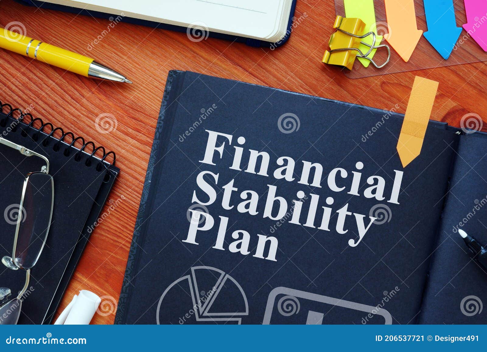 Financial Stability Plan FSP with Charts and Pen. Stock Image - Image ...