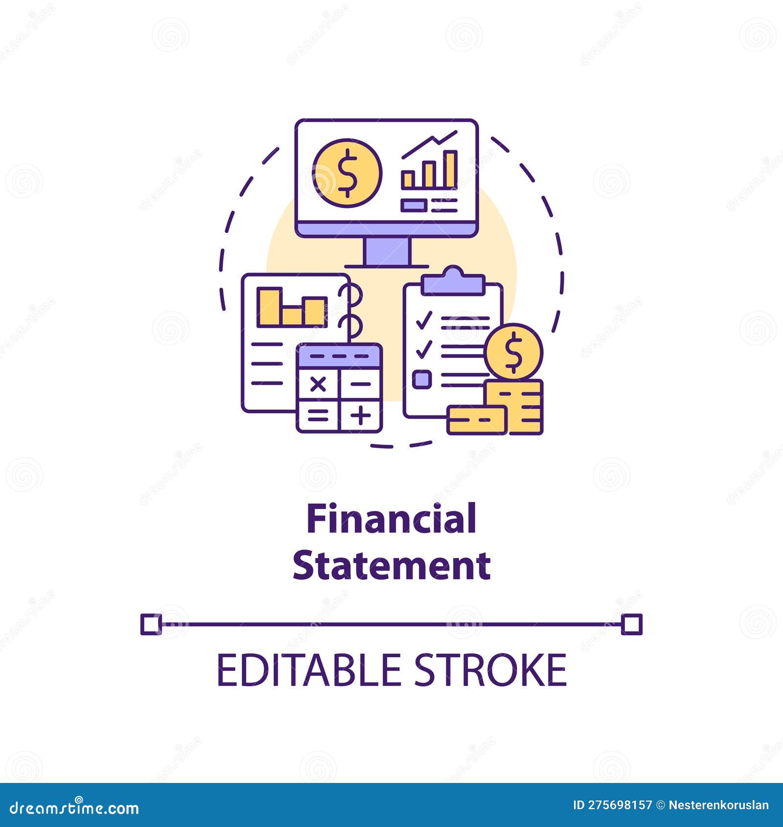 Financial Statement Concept Icon Stock Vector - Illustration of ...