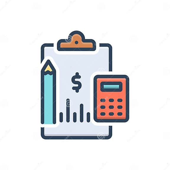 Color Illustration Icon for Financial Statement, Paperwork and ...
