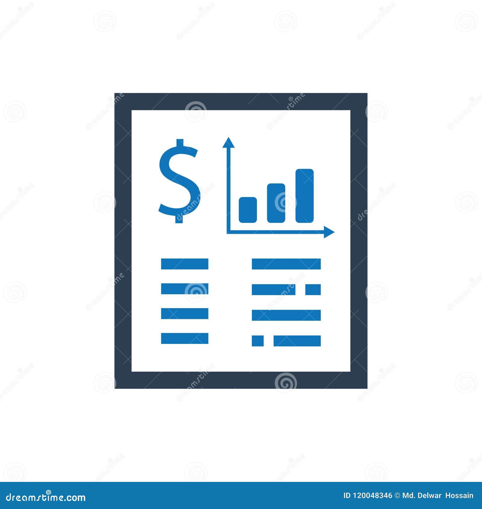Financial Statement Icon stock vector. Illustration of symbol - 120048346