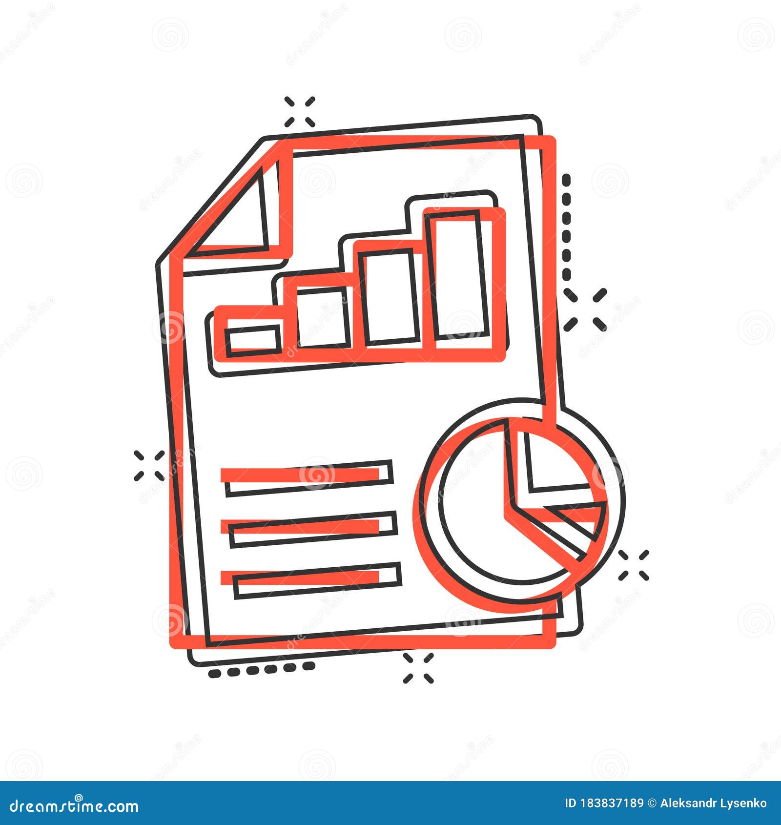 Financial Statement Icon in Comic Style. Document Cartoon Vector ...