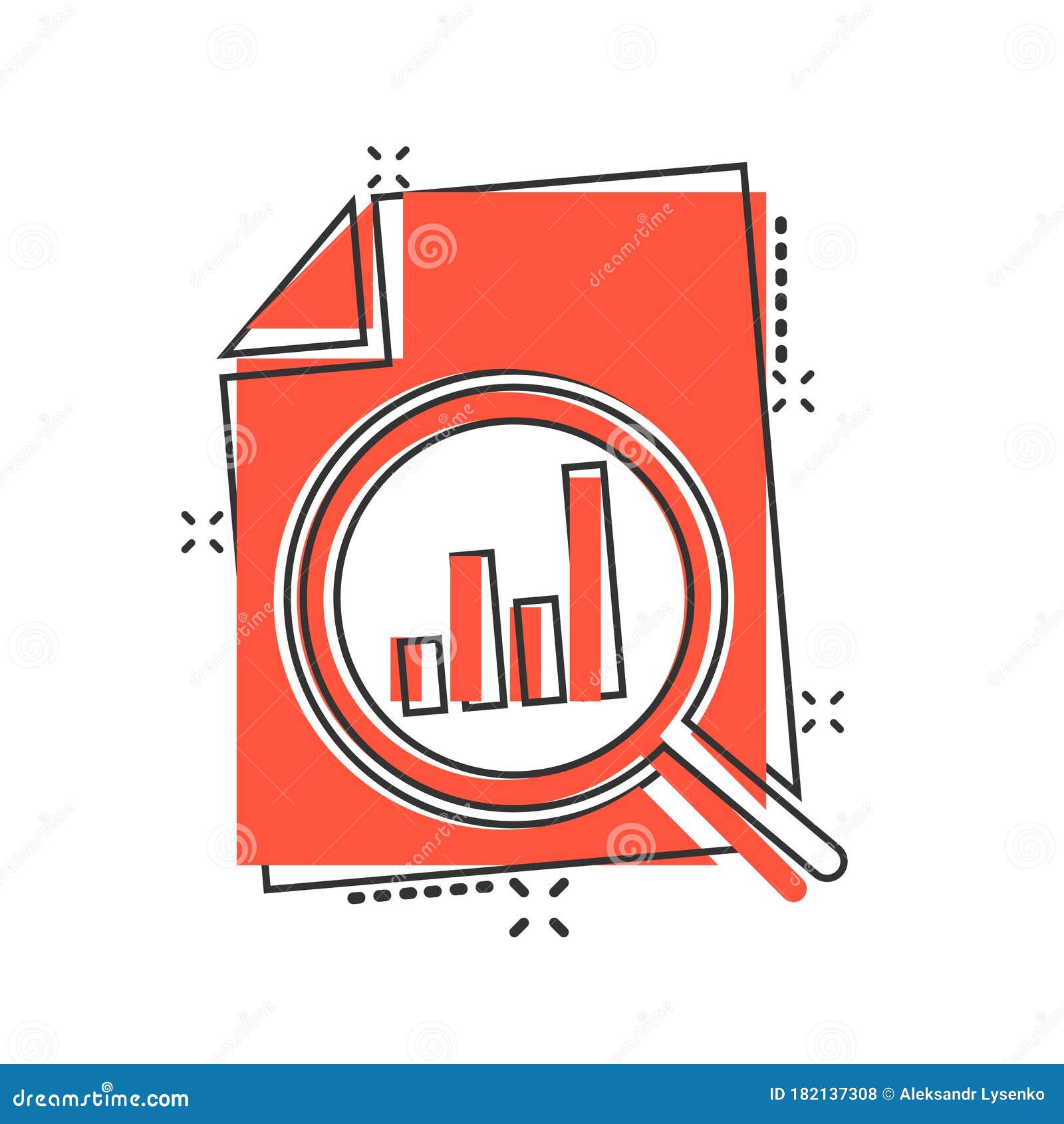 Financial Statement Icon in Comic Style. Result Cartoon Vector ...
