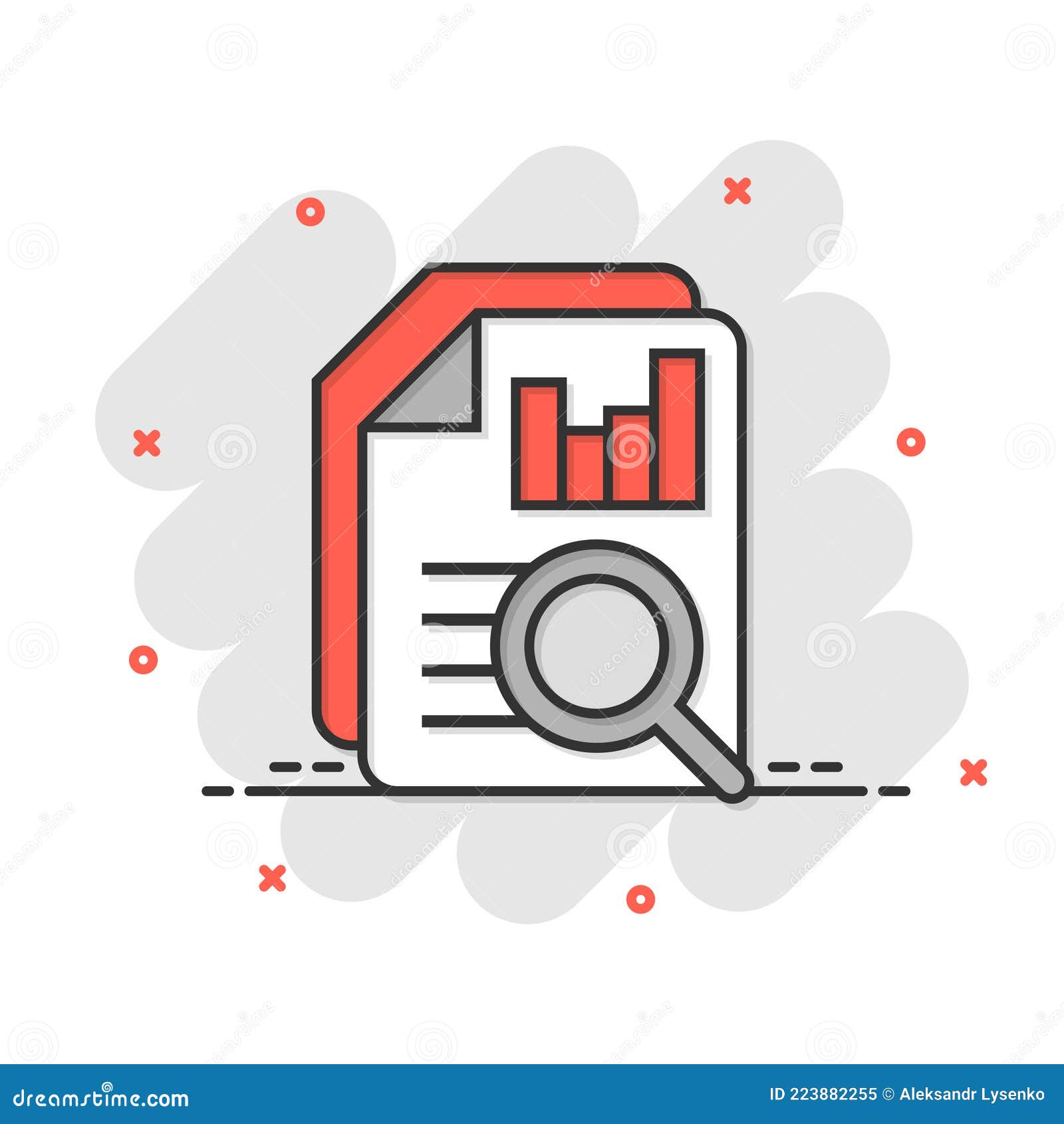 Financial Statement Icon in Comic Style. Result Cartoon Vector ...