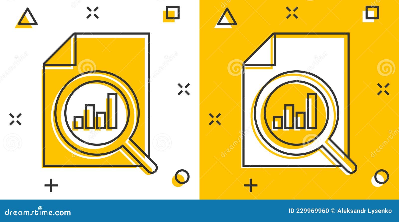 Financial Statement Icon in Comic Style. Result Cartoon Vector ...