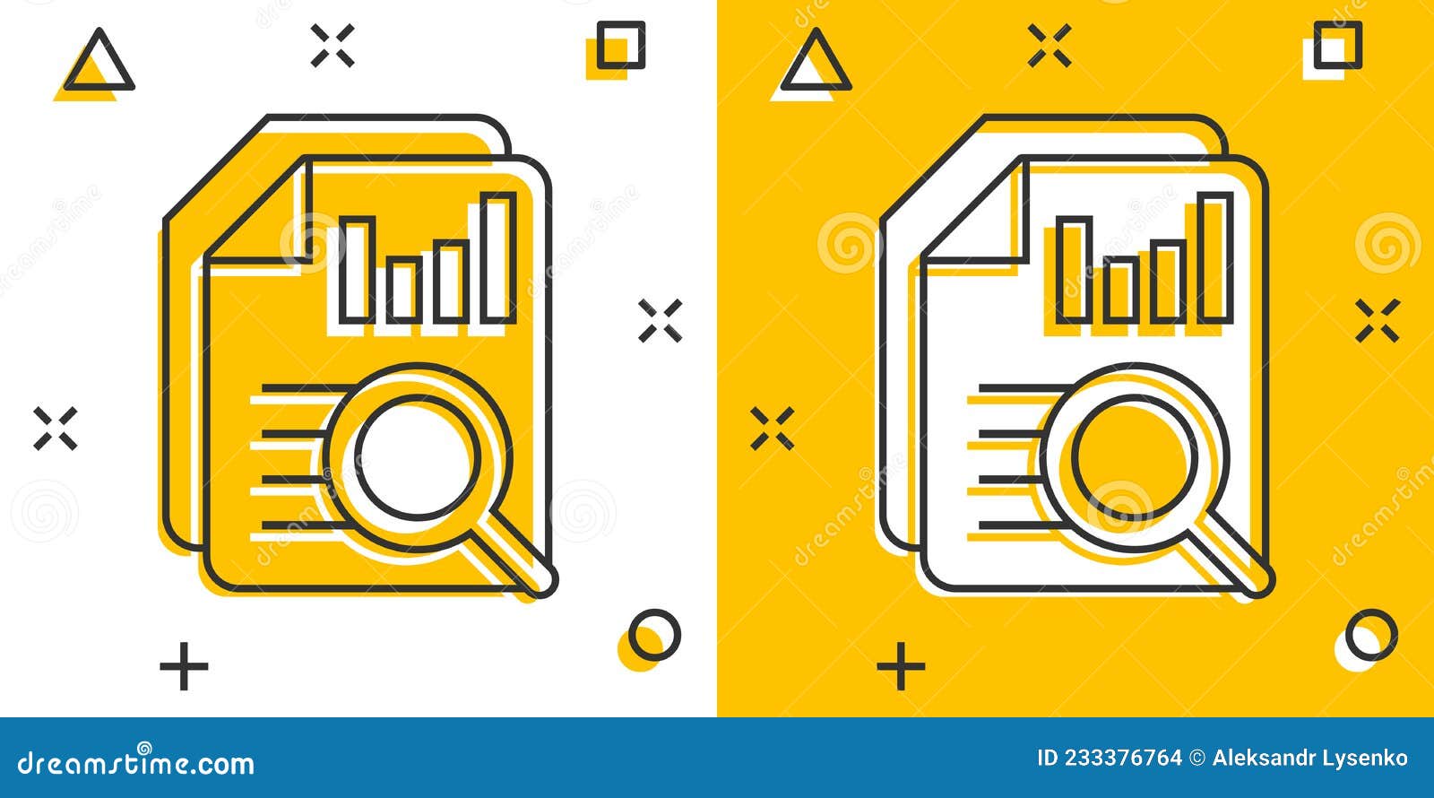 Financial Statement Icon in Comic Style. Result Cartoon Vector ...