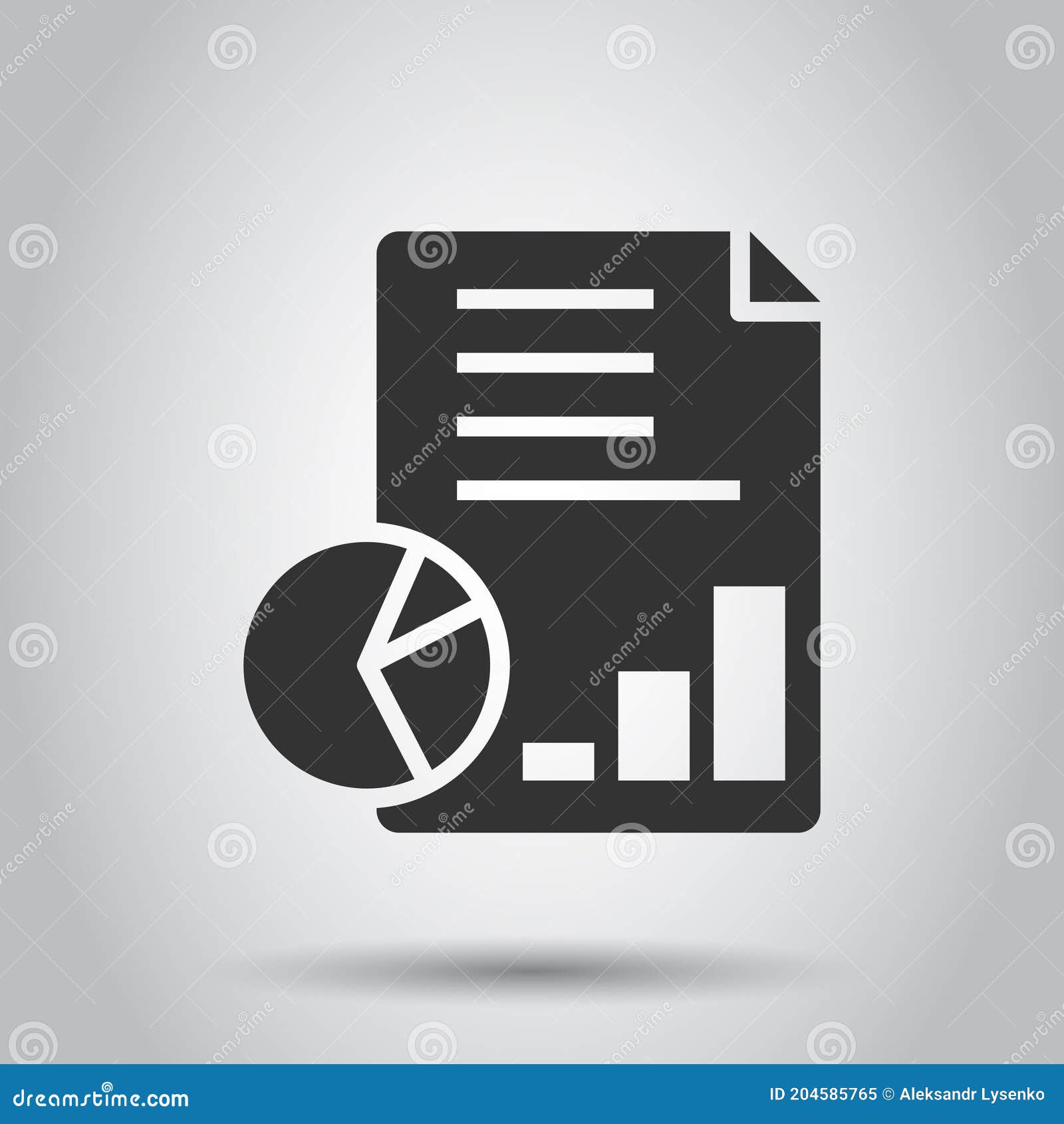 Financial Statement Icon in Flat Style. Document Vector Illustration on ...
