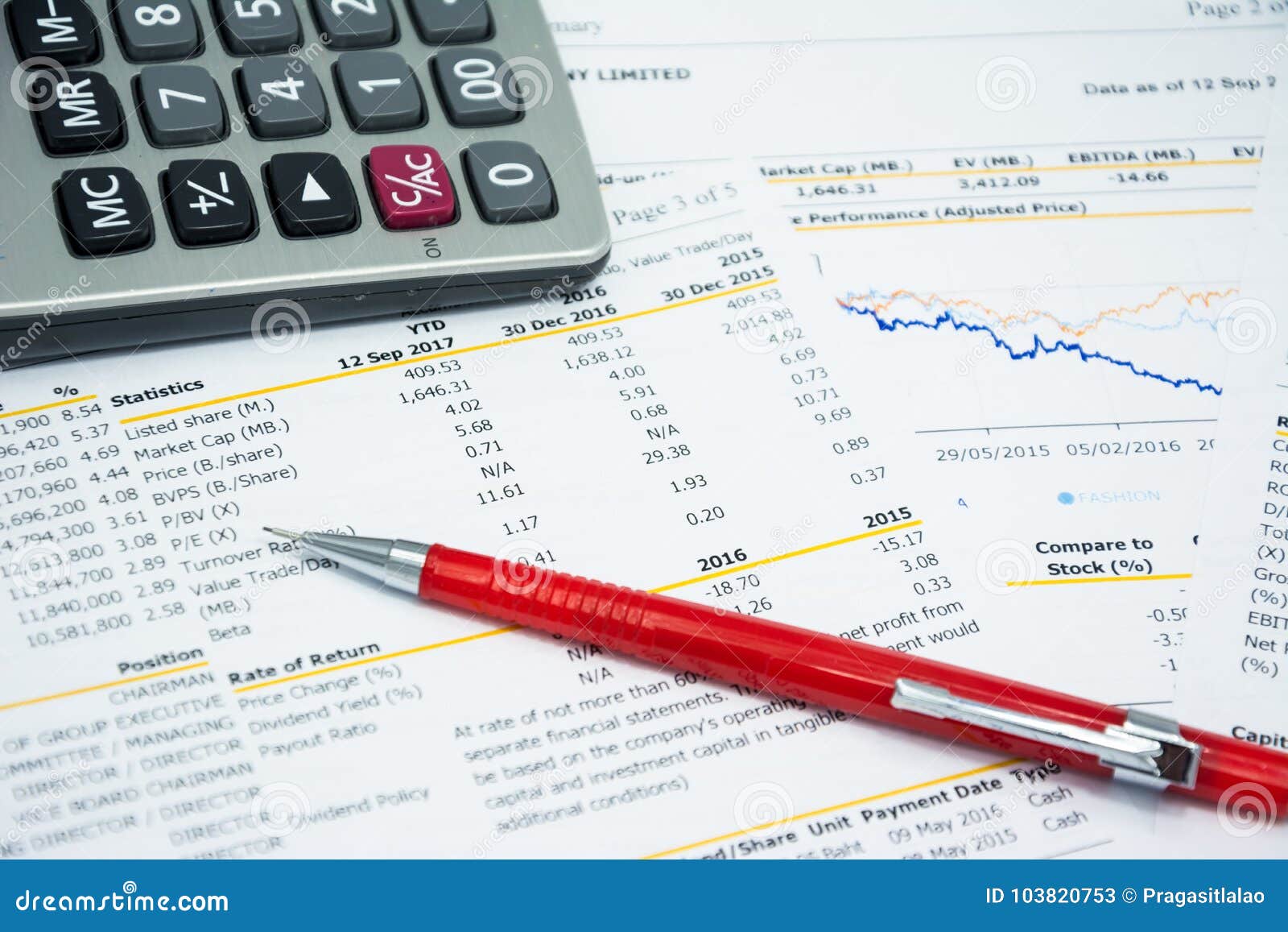 Financial Statement Read and Check the Number for Analysis Stock Image ...