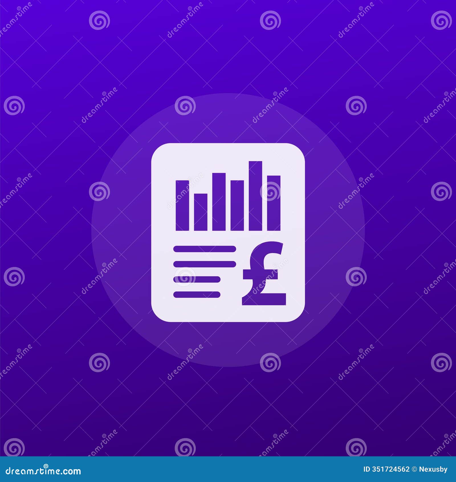 Financial Statement or Report Icon with a Pound Stock Vector ...