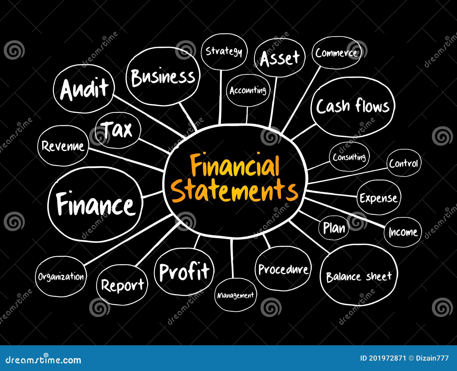 Financial Statements Mind Map Flowchart Stock Illustration ...