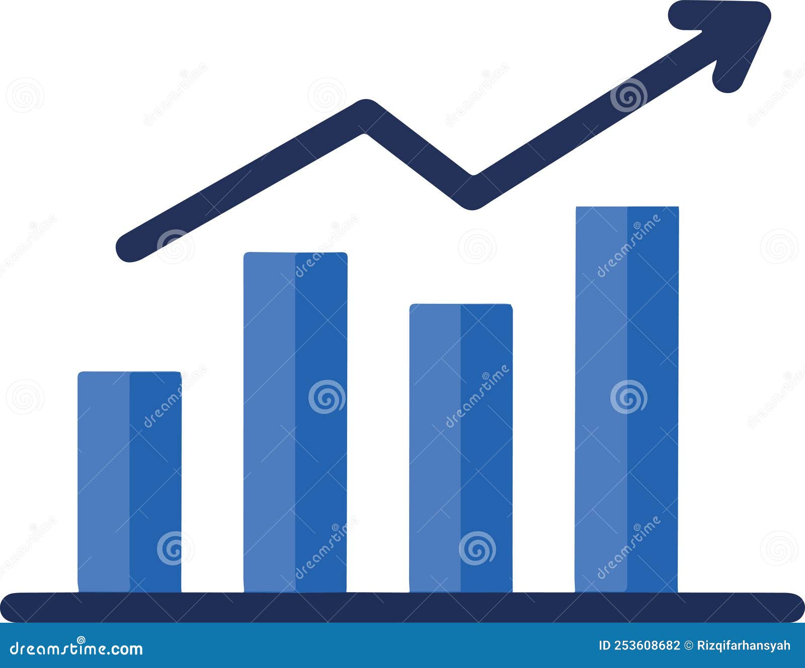 Financial Statistic Up Indication Arrow. 3d Illustration Isolated on ...