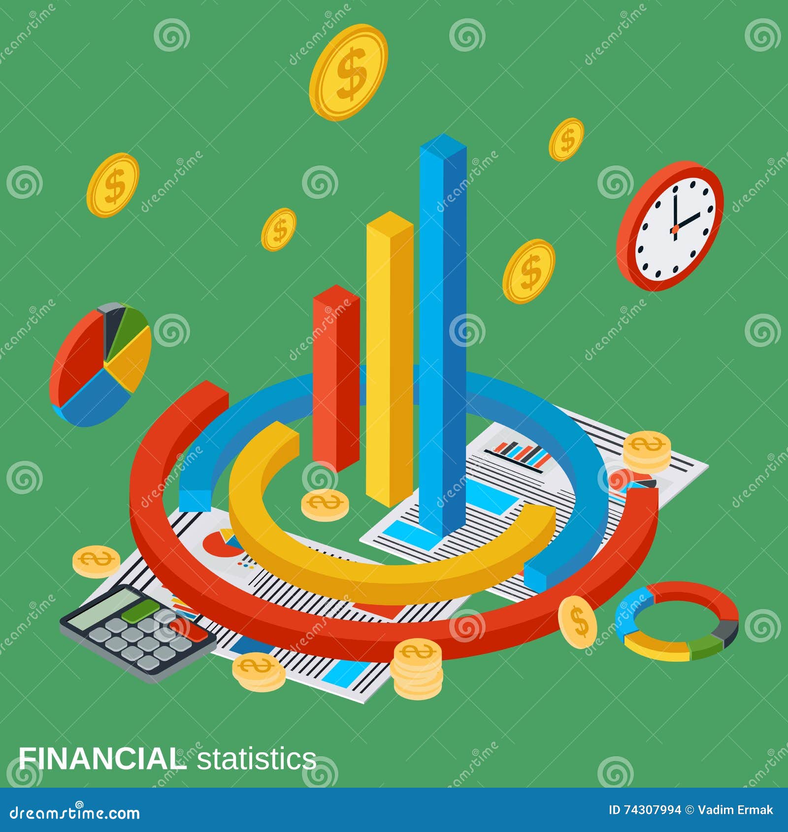 Financial Statistics, Business Analytics Vector Concept Stock Vector ...