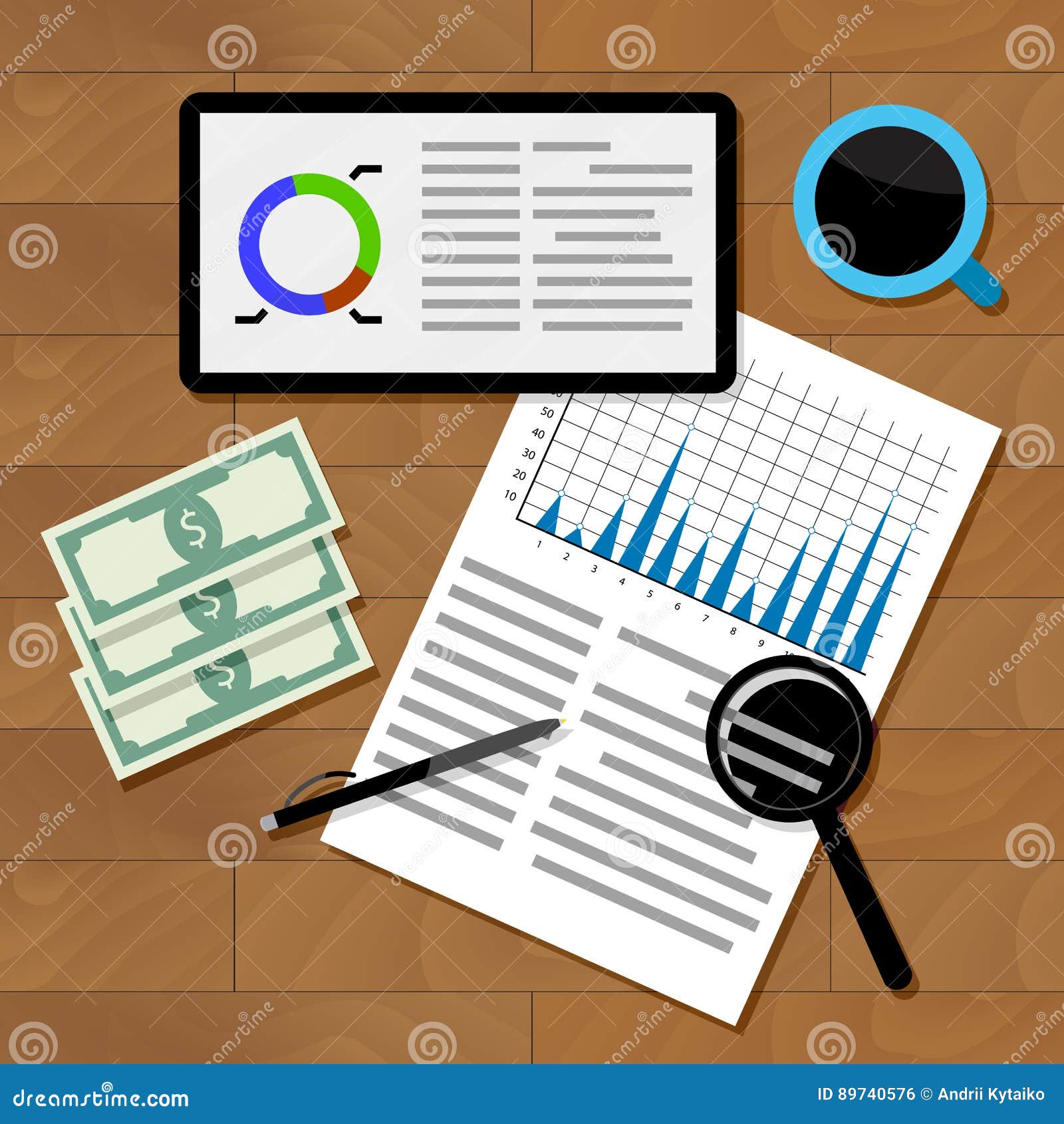 Statistical Graphic Chart Cartoon Vector | CartoonDealer.com #79954619