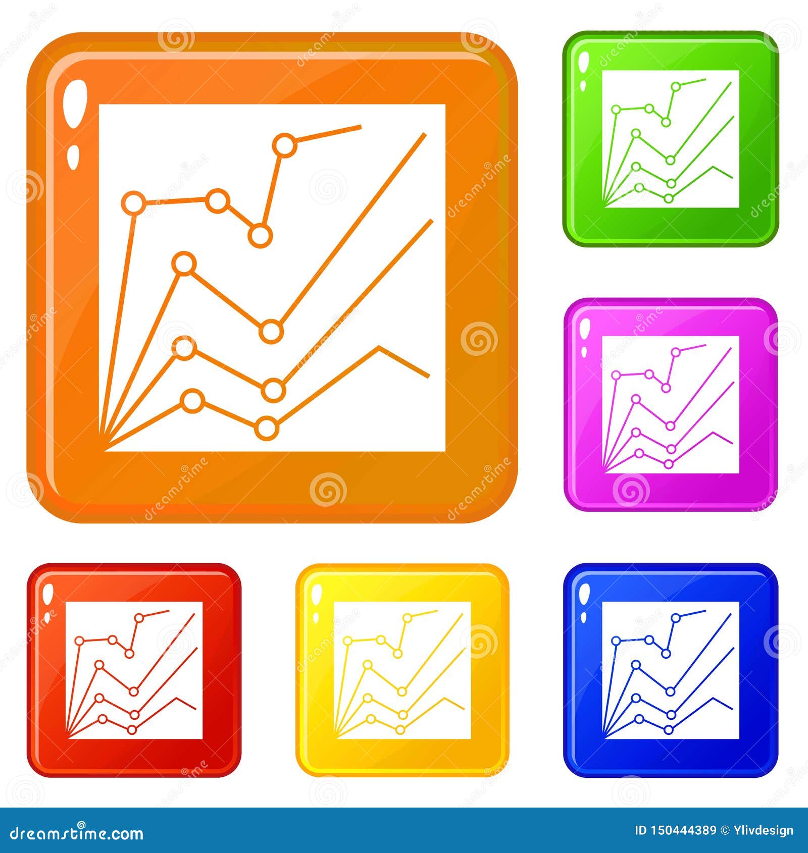Financial Statistics Icons Set Vector Color Stock Vector - Illustration ...
