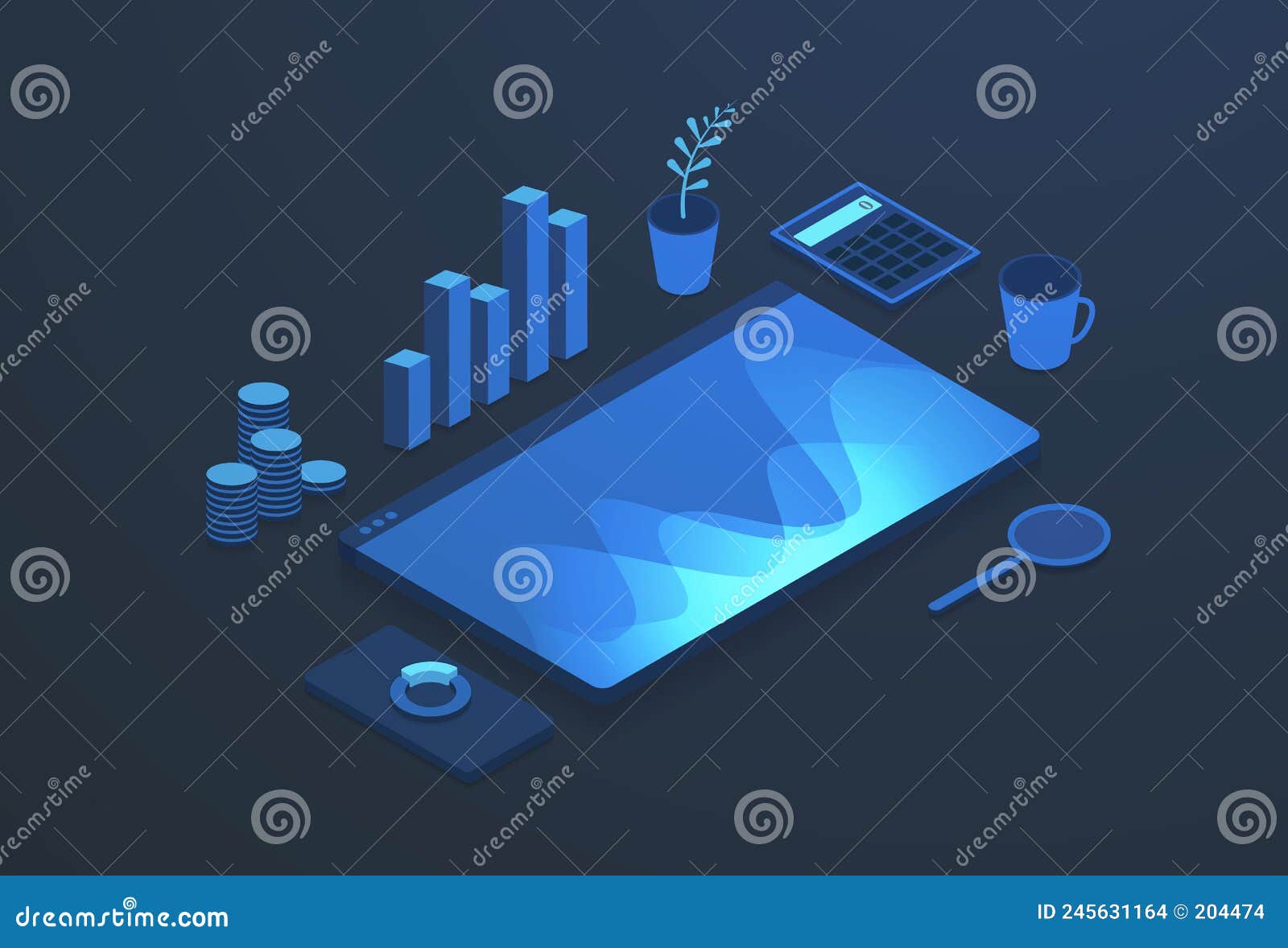 Financial Statistics Reports Concept. Business Dashboard with Data ...