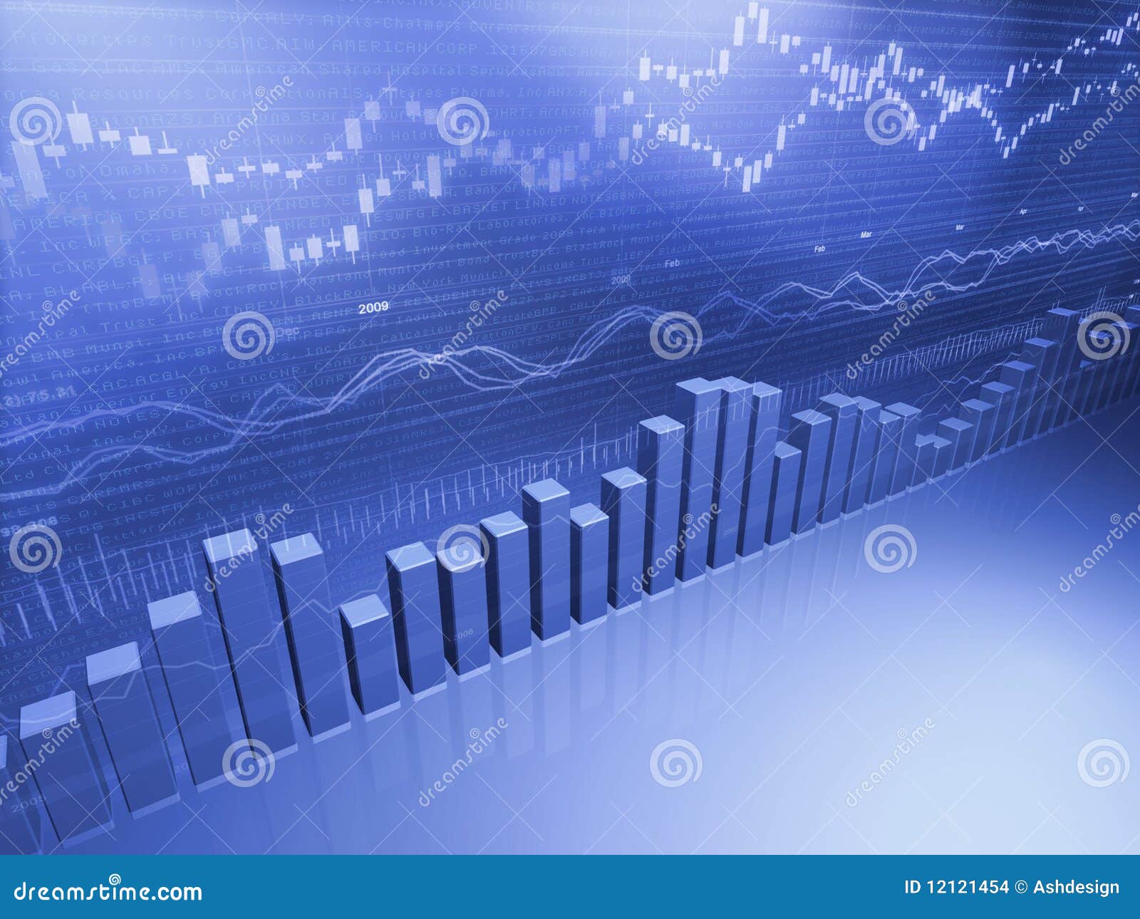 Financial Stock Bar Graph stock illustration. Illustration of business ...
