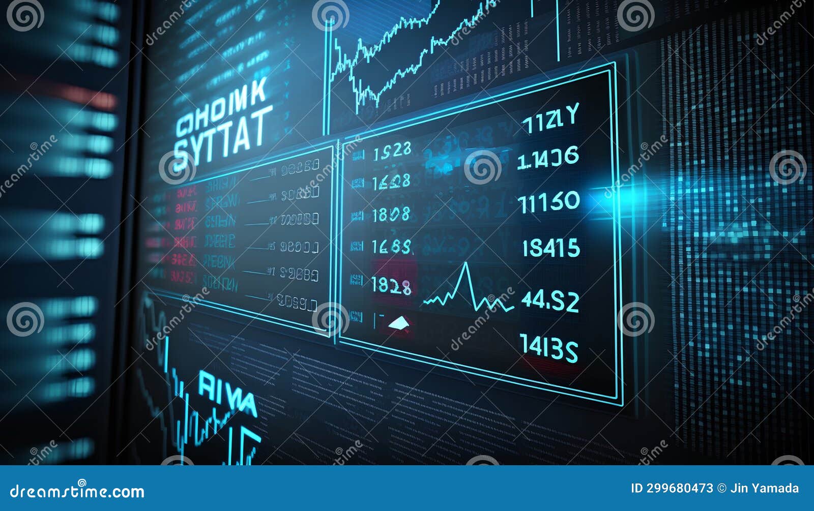 Financial Stock Market Graph on Digital Screen. 3d Rendering and ...