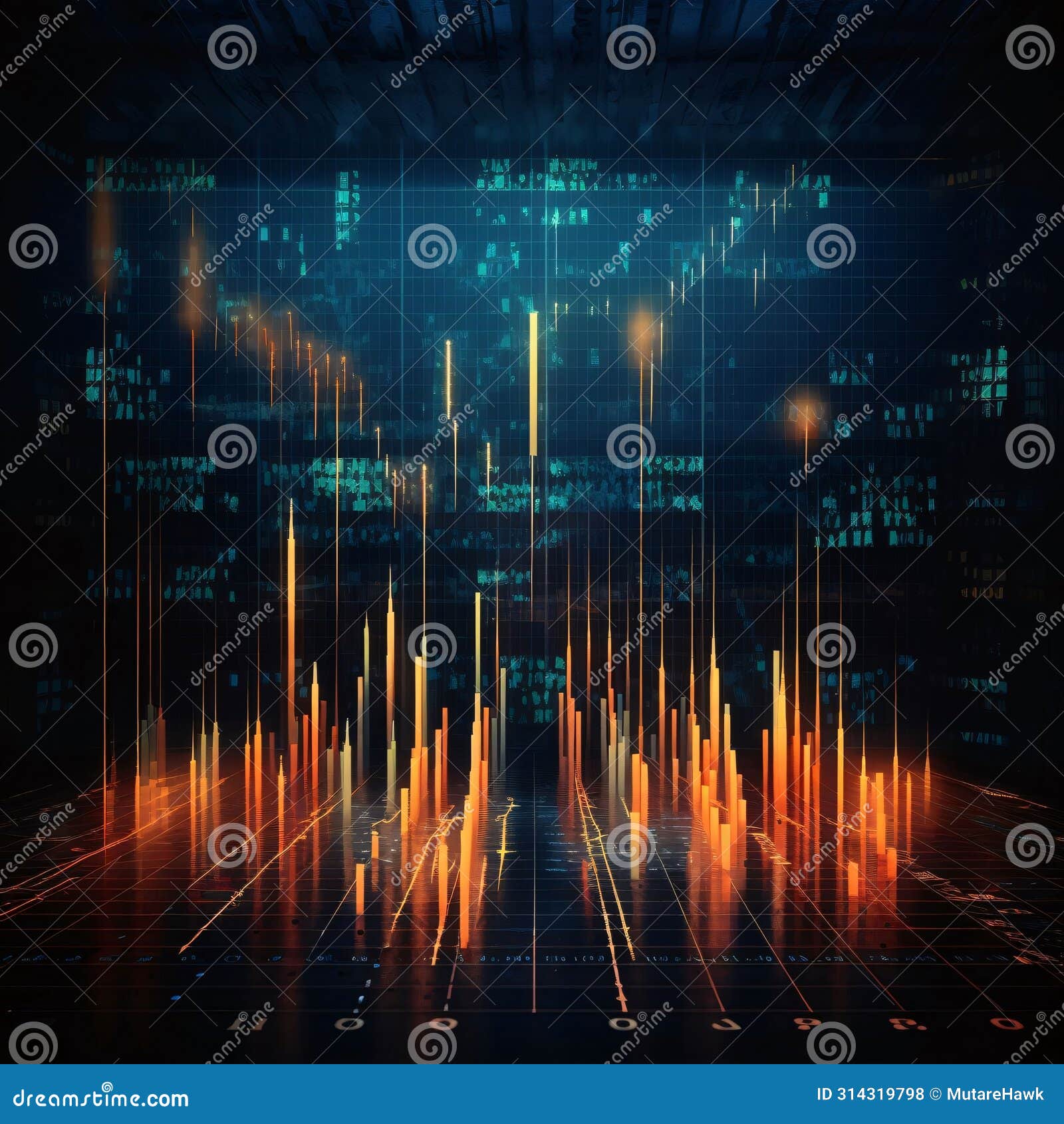Financial Stock Market Graph on Technology Abstract Background ...