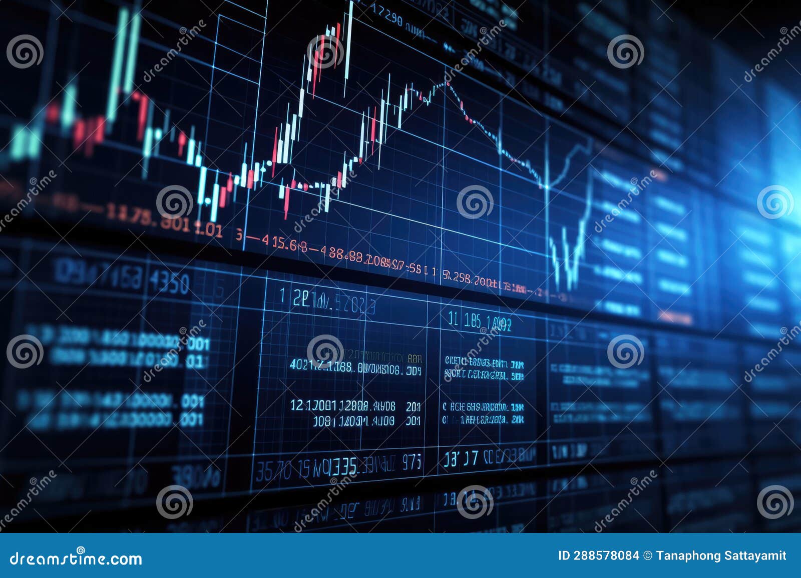 Financial Stock Market Graph on Technology Abstract Background ...