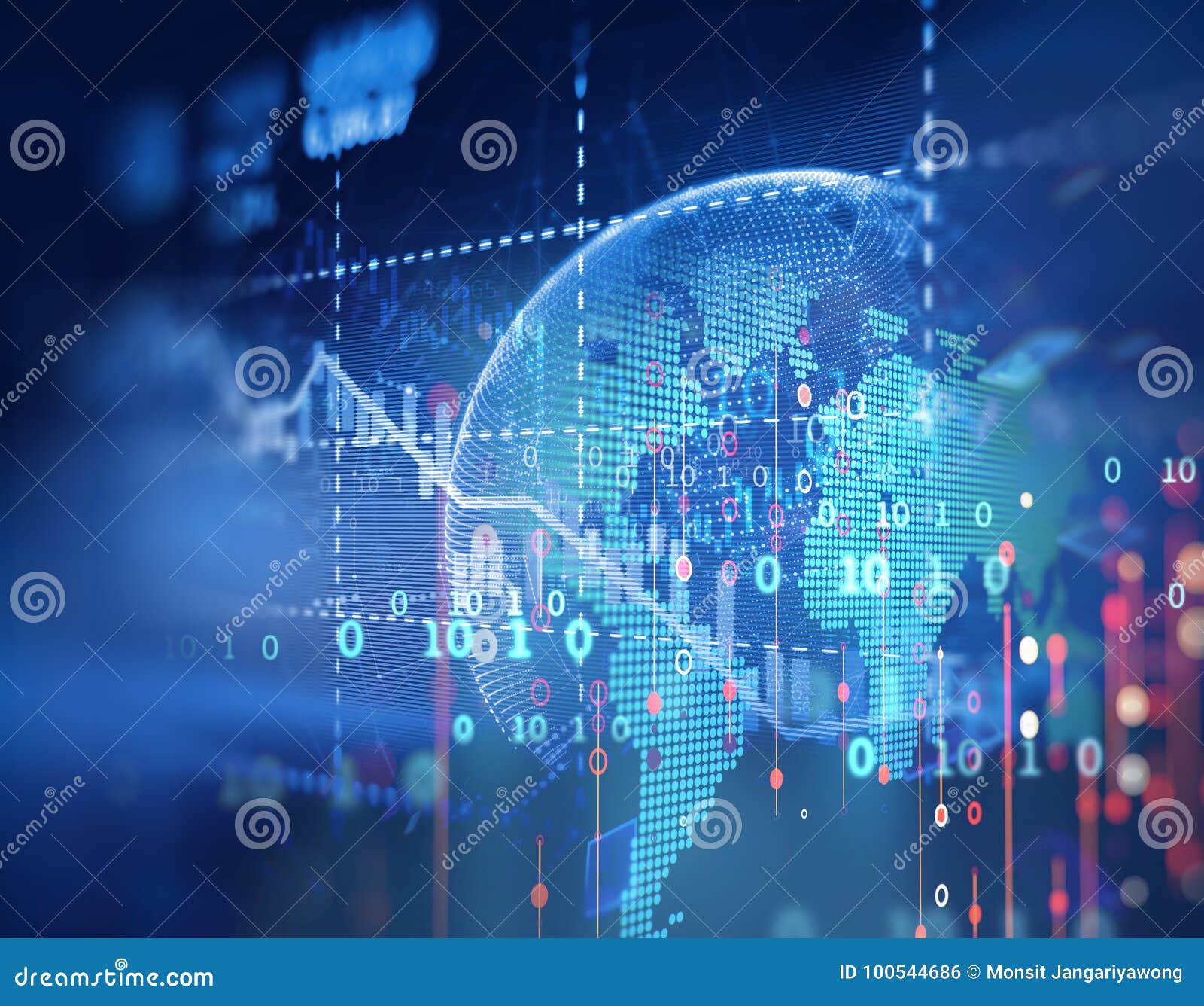 Technical Financial Graph on Technology Abstract Background Stock ...