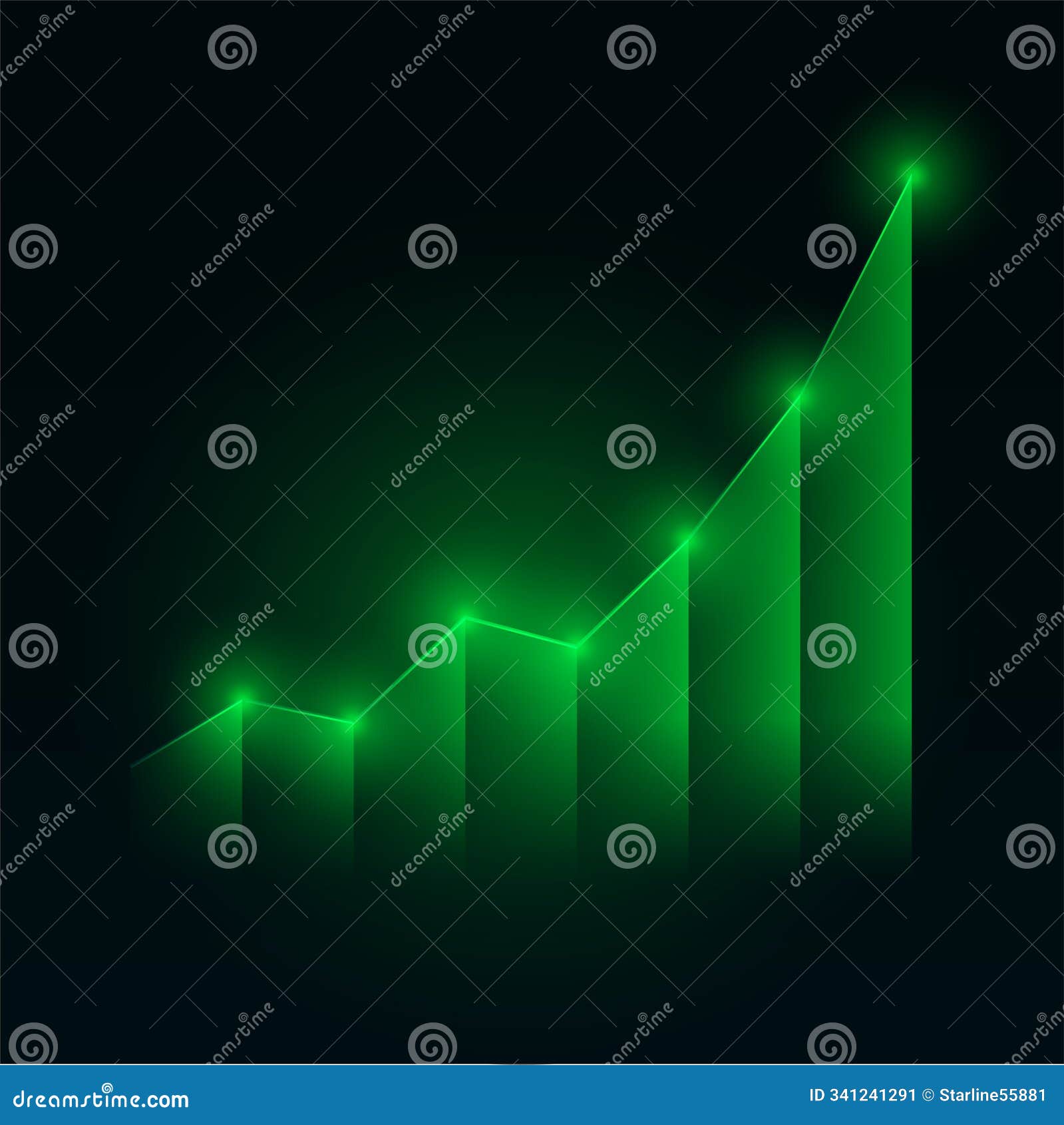 Financial Stock Market Statics Graph with Upward Growth Stock Vector ...