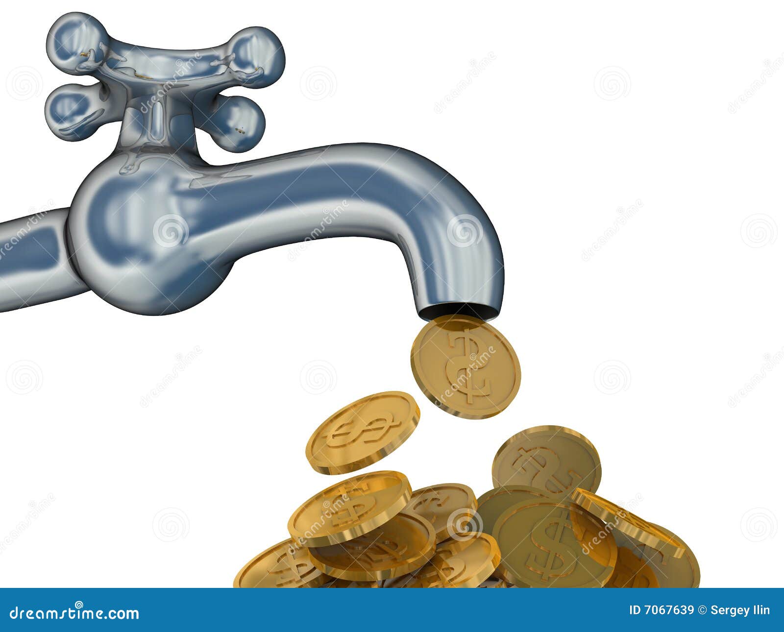 Financial stream. 3D image stock illustration. Illustration of heap ...