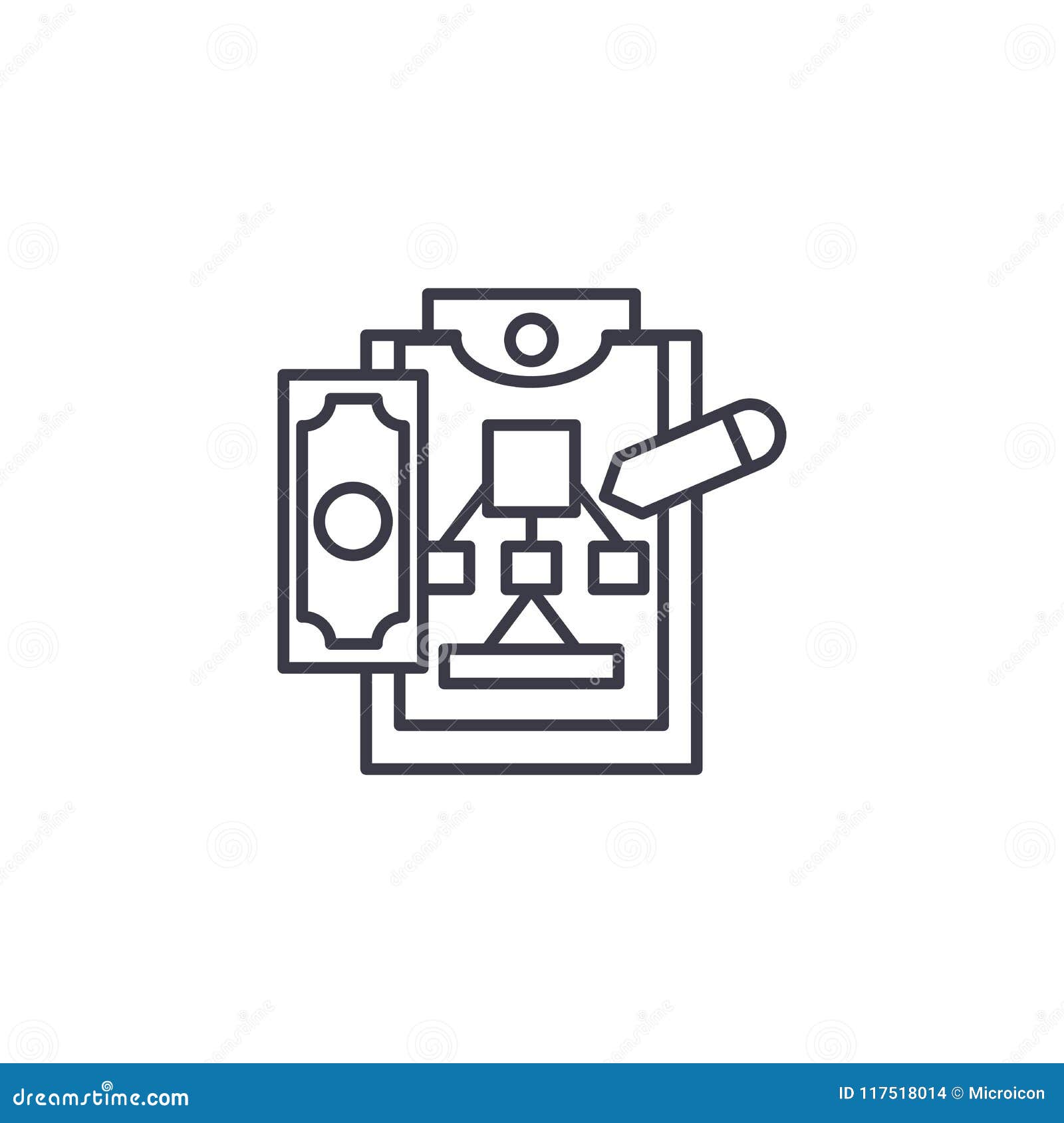 Financial Structure Vector Line Icons Set. Finance, Structure, Capital ...