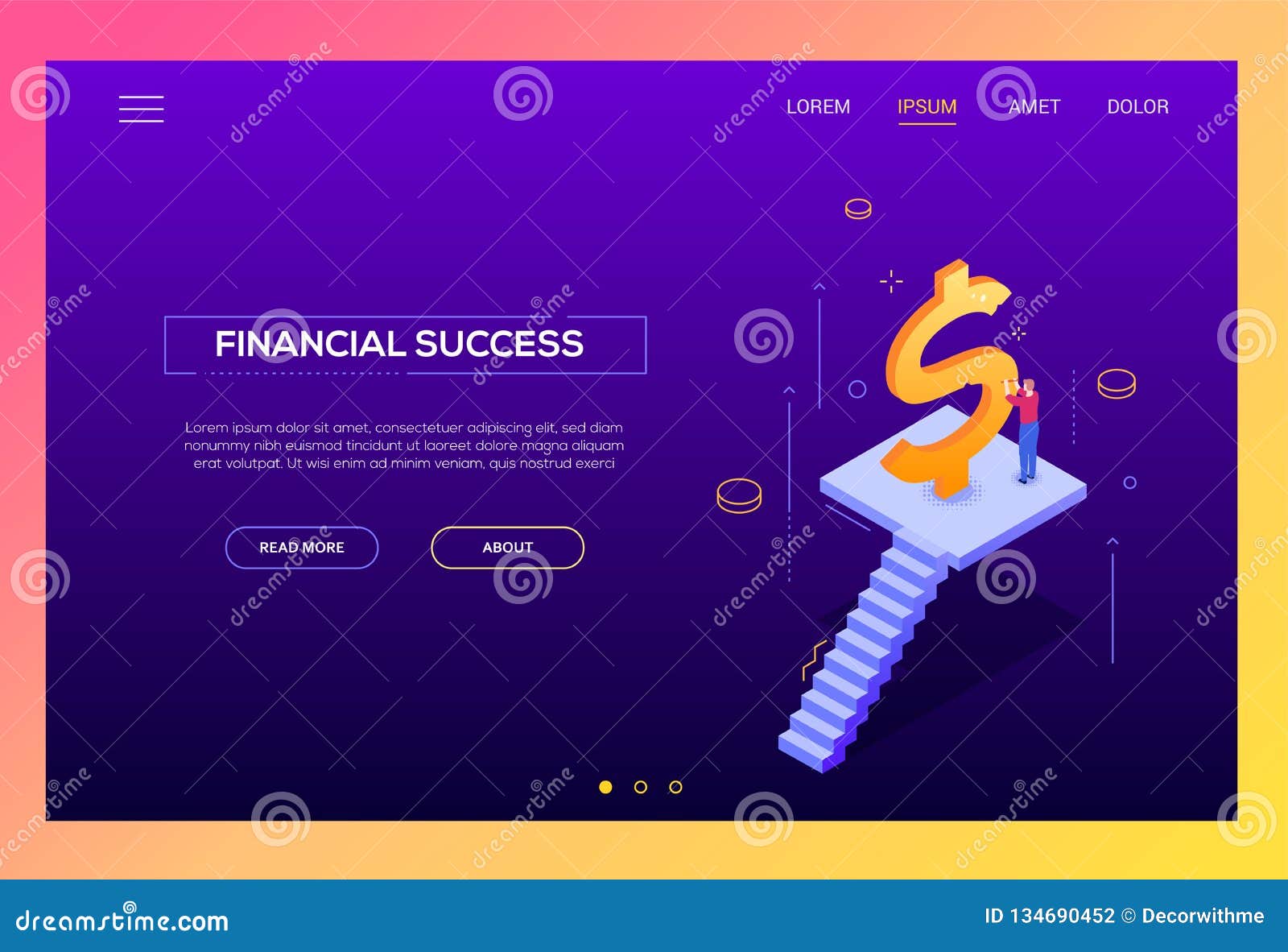 Financial Success - Modern Isometric Vector Landing Page Template Stock ... Financial Success - Modern Isometric Vector Landing Page Template Stock ...