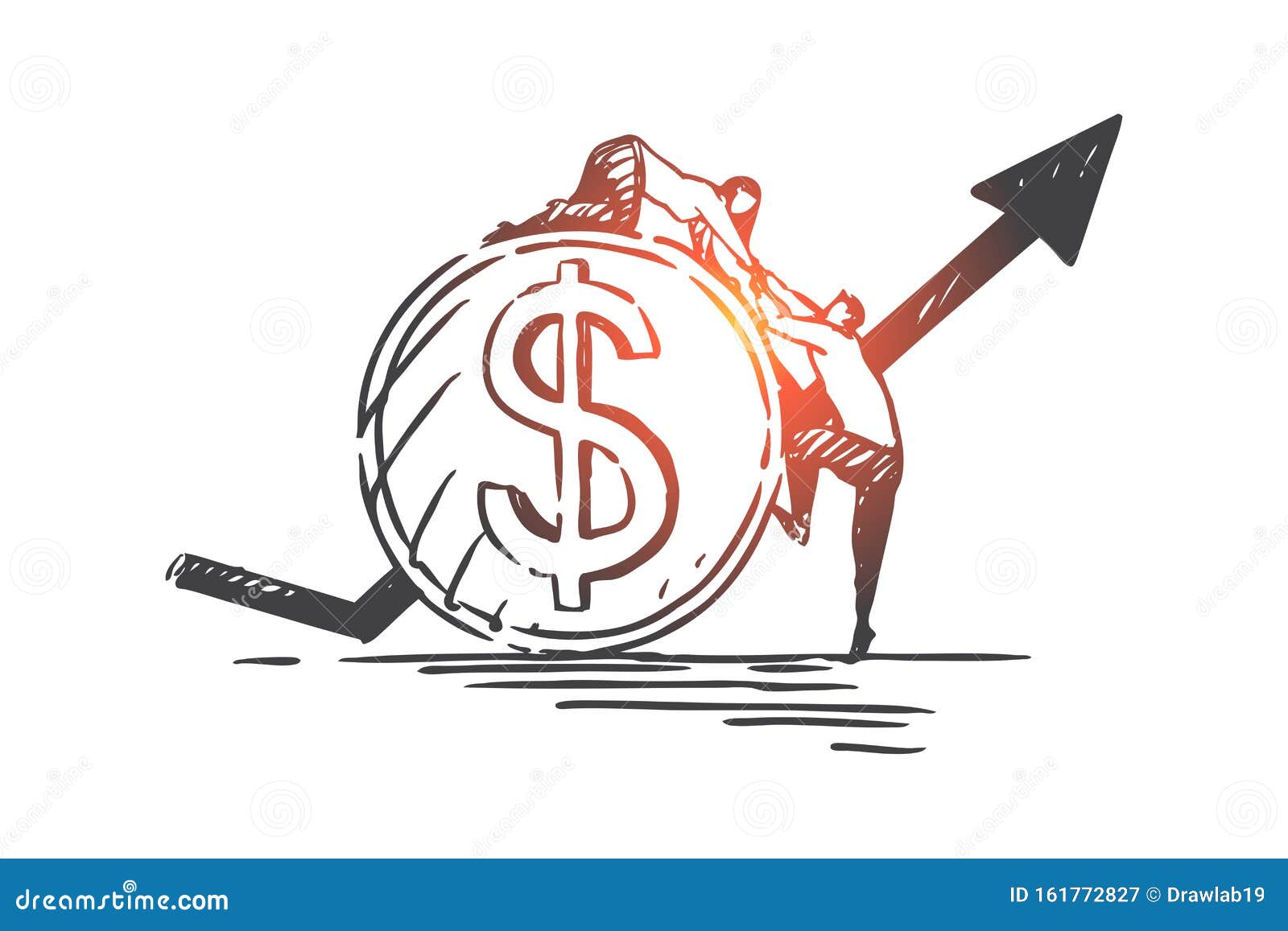 Financial Support, Partnership and Teamwork Concept Sketch. Hand Drawn ...