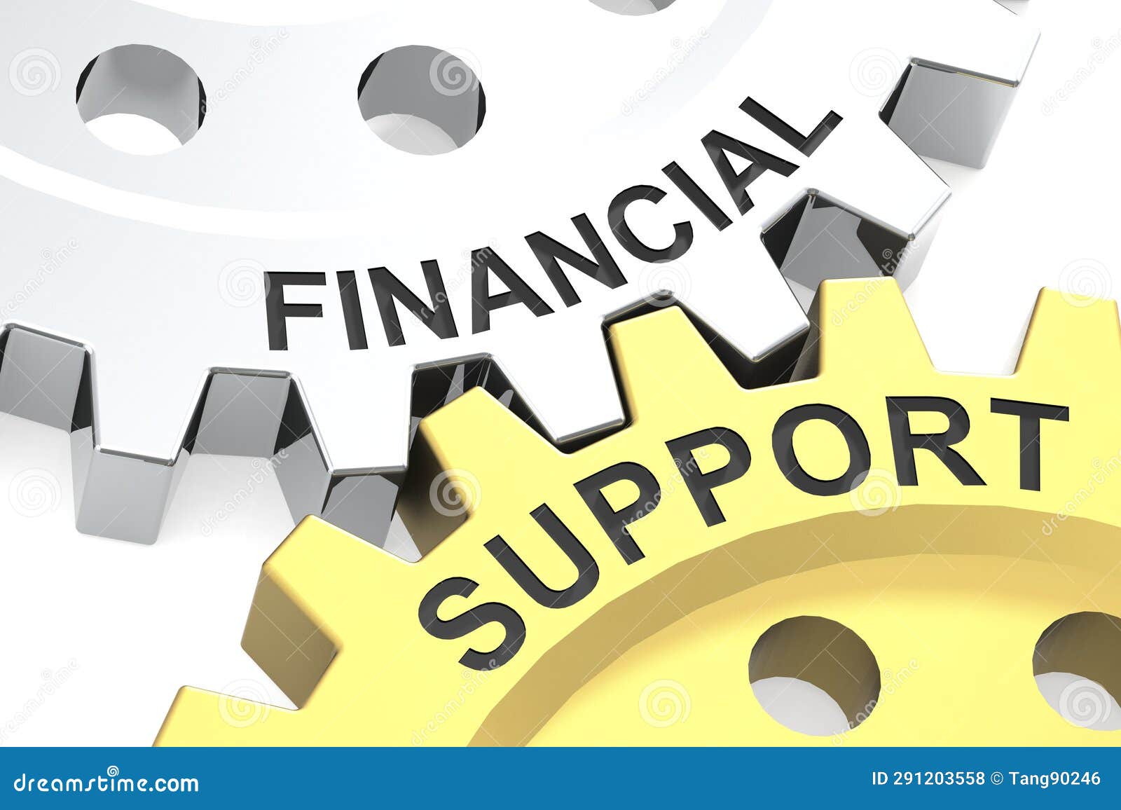 Financial Support Word on Metal Gear Stock Illustration - Illustration ...