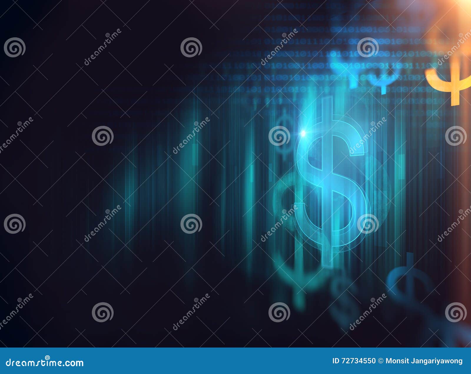 Financial Symbol on Technology Abstract Background Stock Illustration ...