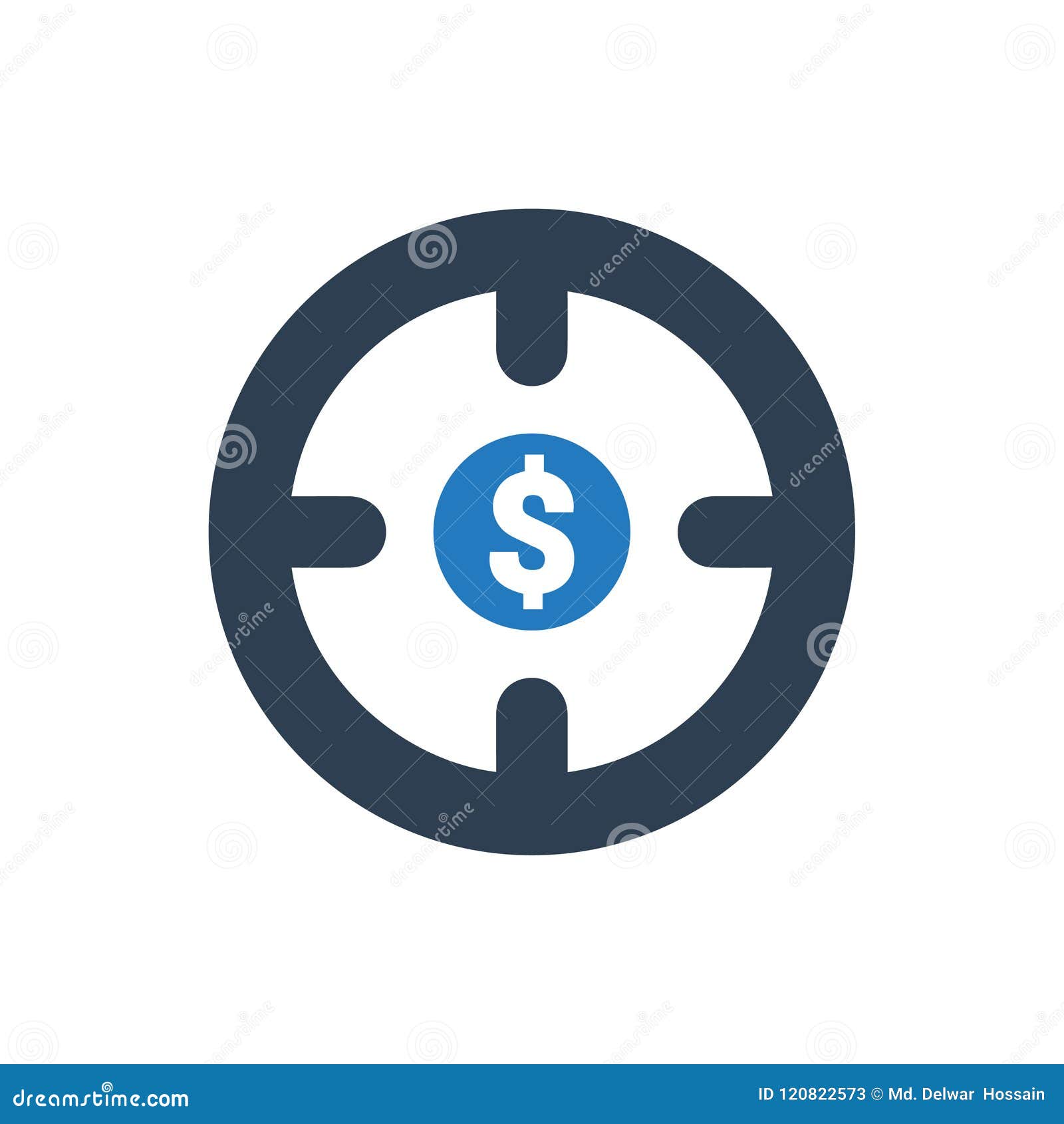 Financial Target Icon stock vector. Illustration of dollar - 120822573