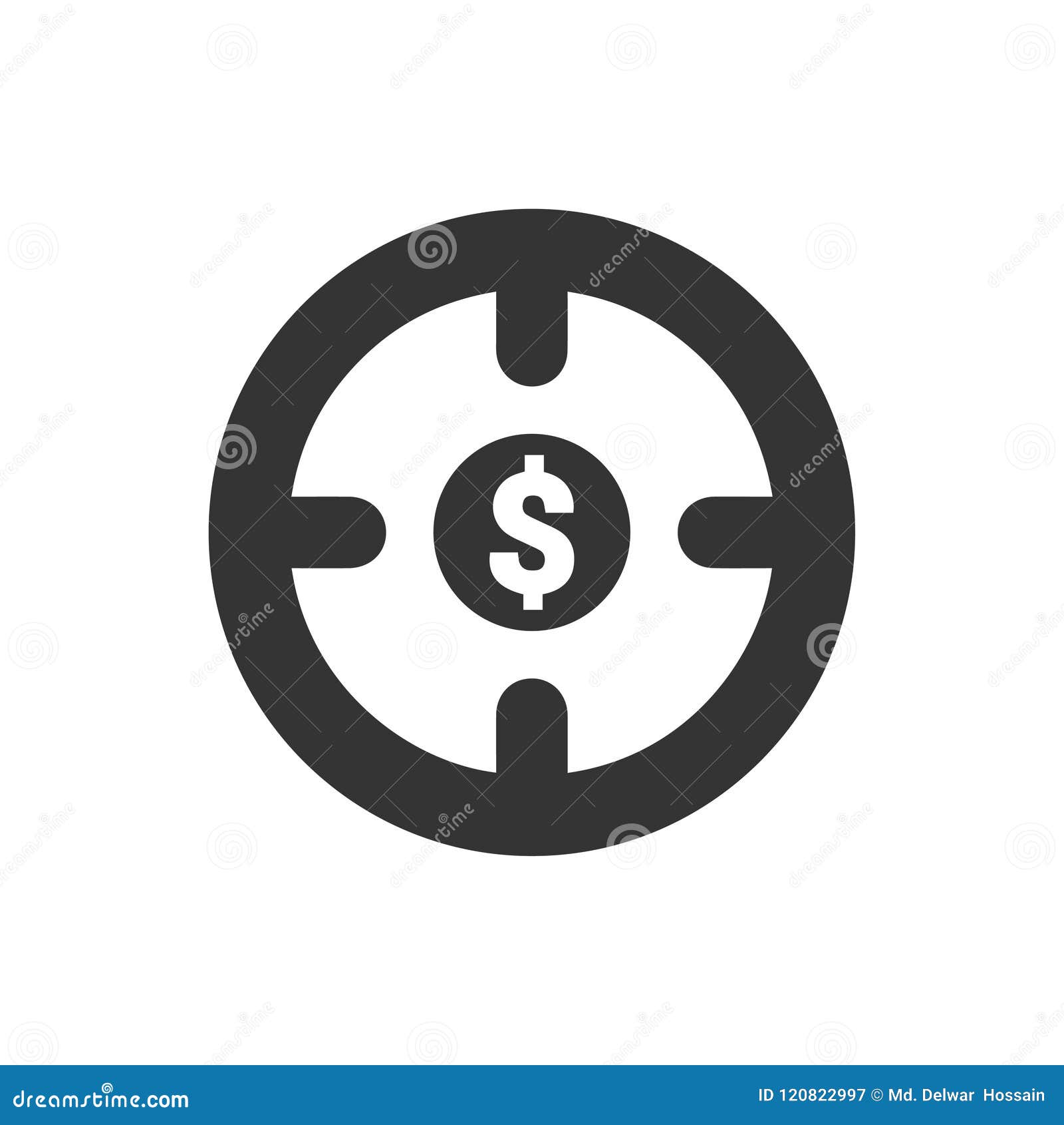 Financial Target Icon stock vector. Illustration of icon - 120822997