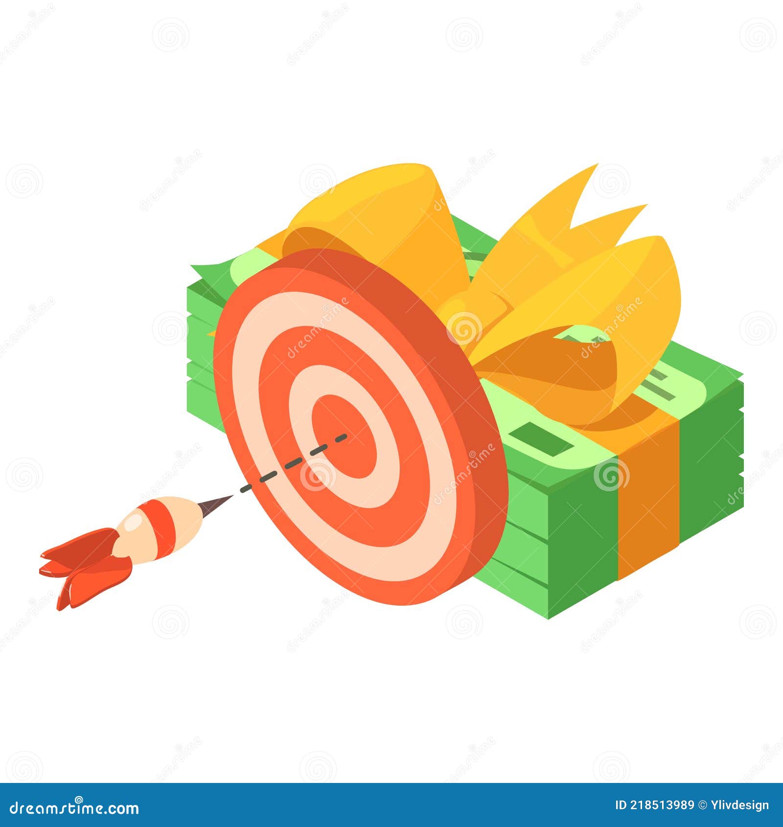 Financial Target Icon, Isometric Style Stock Vector - Illustration of ...