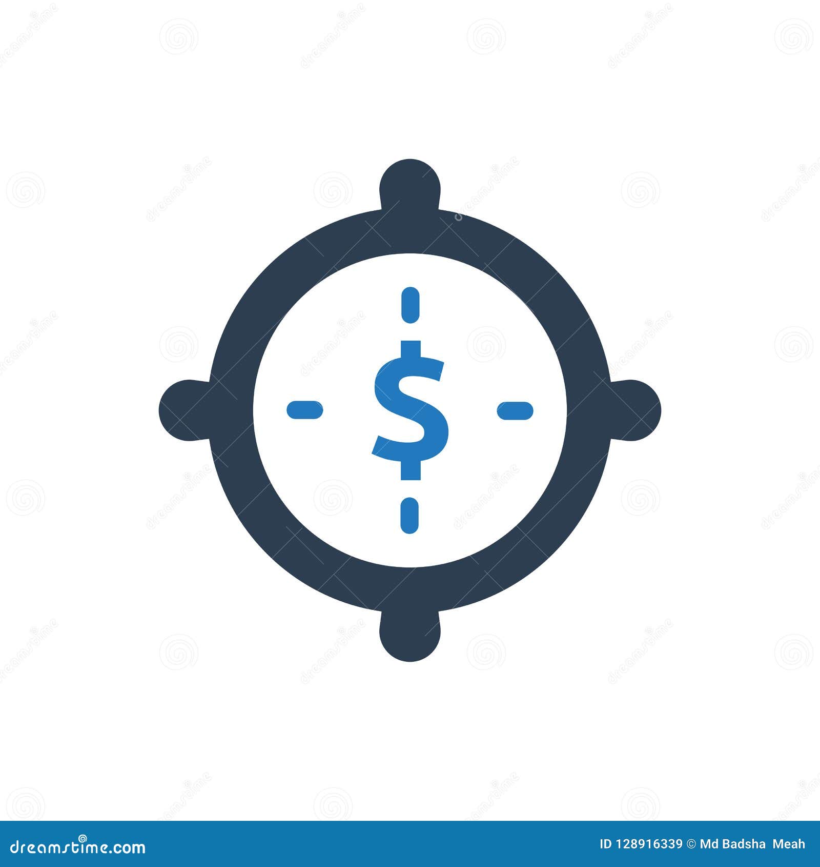 Financial target icon stock vector. Illustration of icon - 128916339