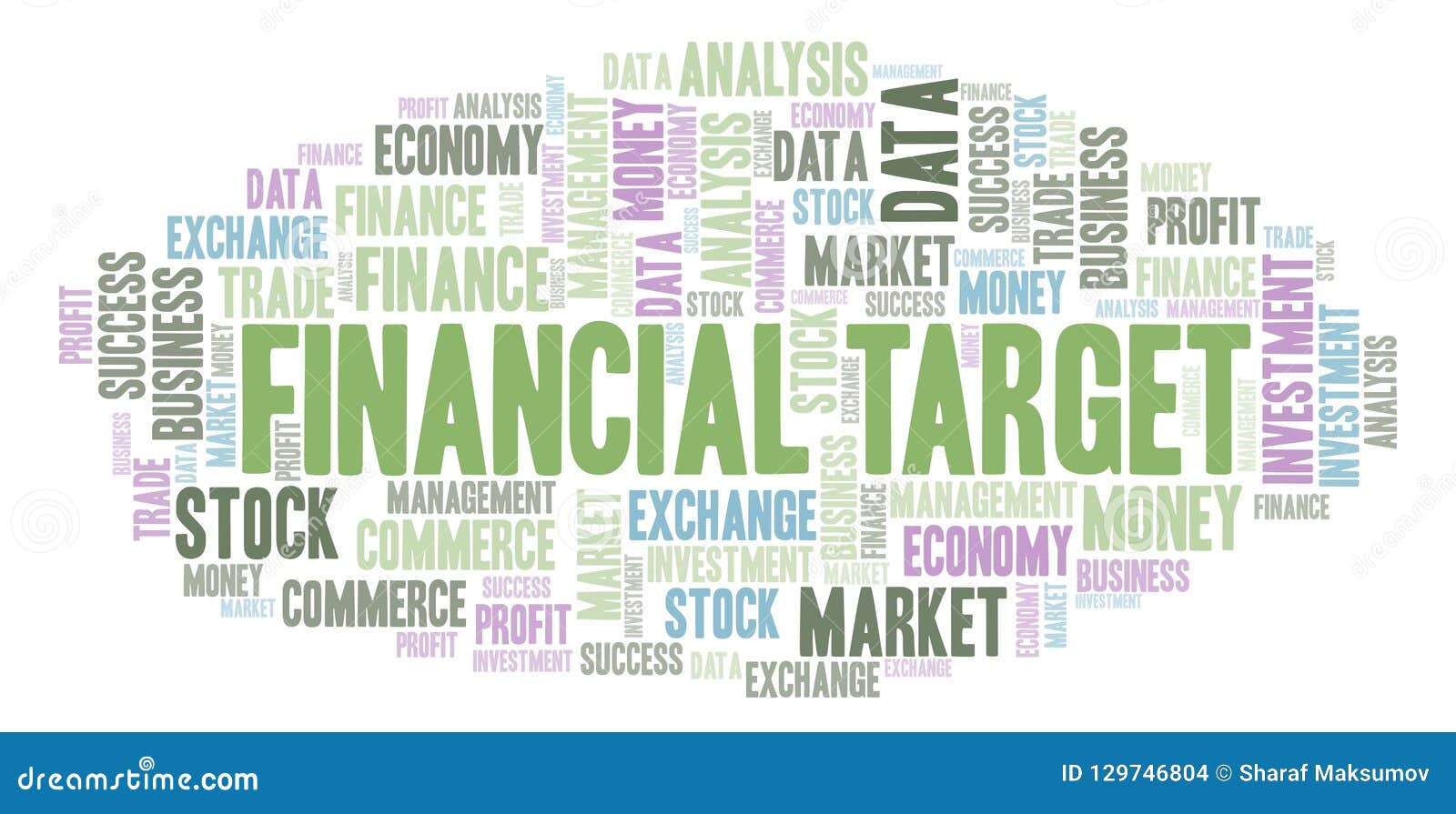 Financial Target Word Cloud. Stock Illustration - Illustration of ...