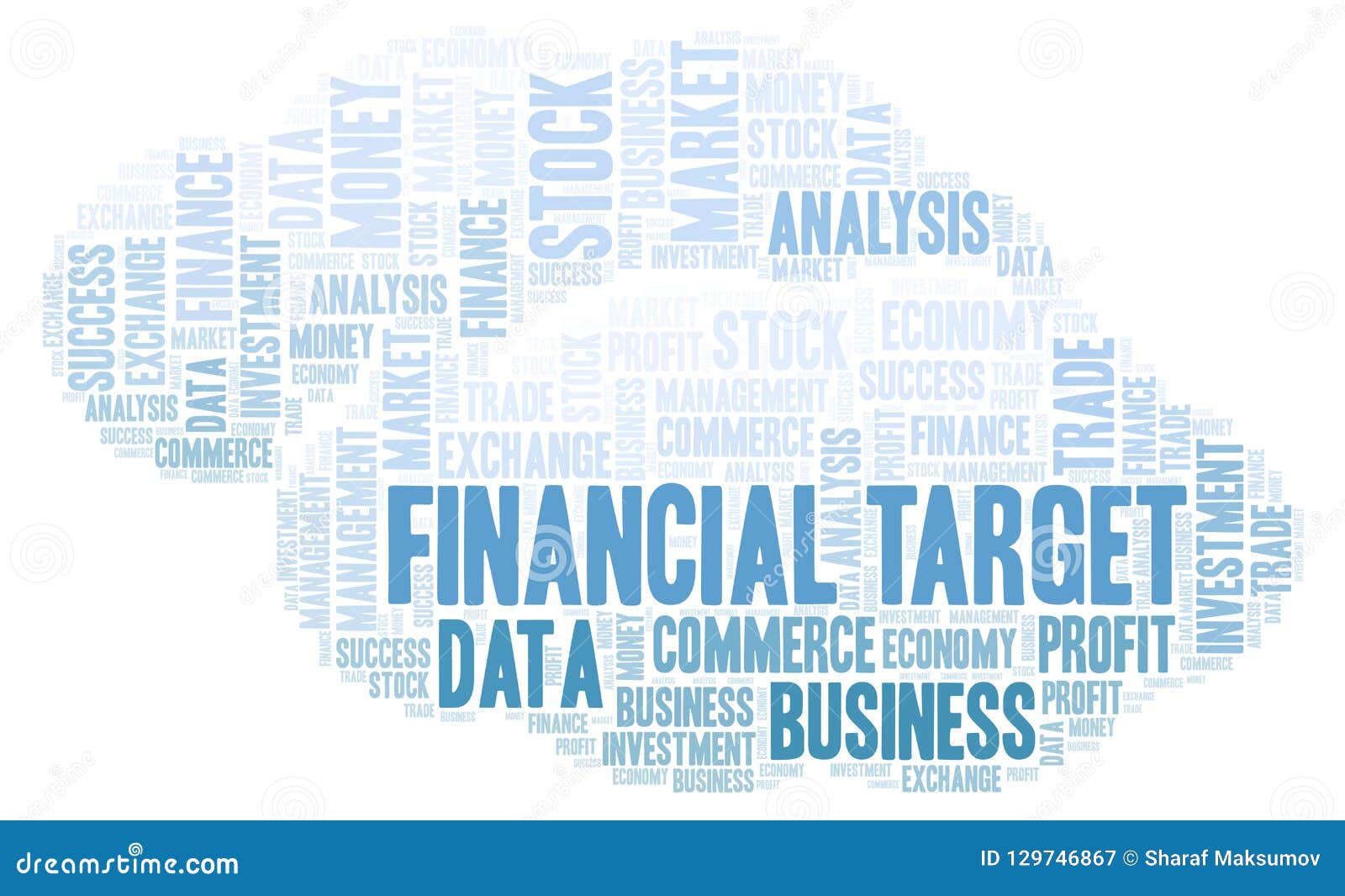 Financial Target Word Cloud. Stock Illustration - Illustration of ...
