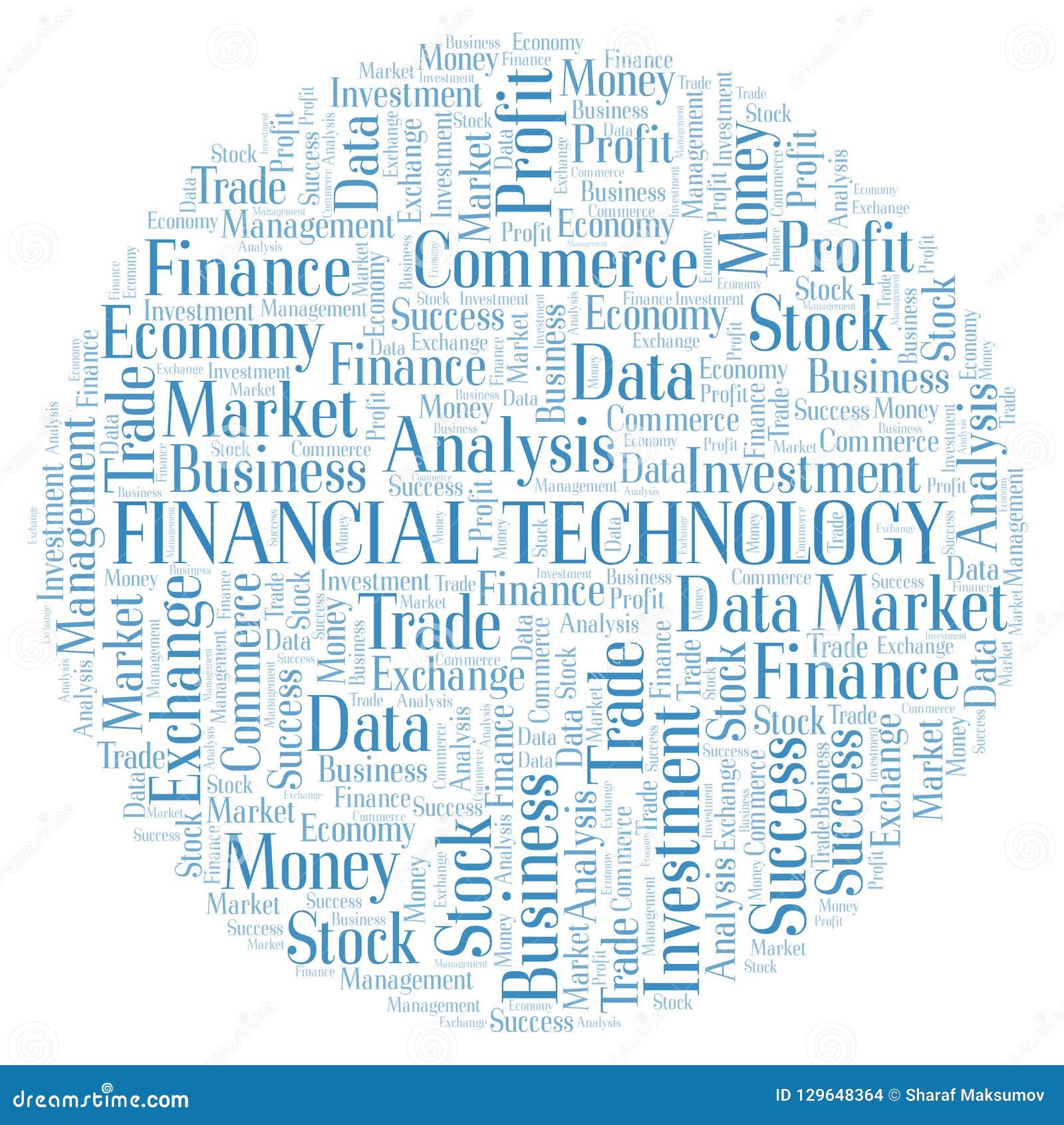 Financial Technology Word Cloud. Stock Illustration - Illustration of ...